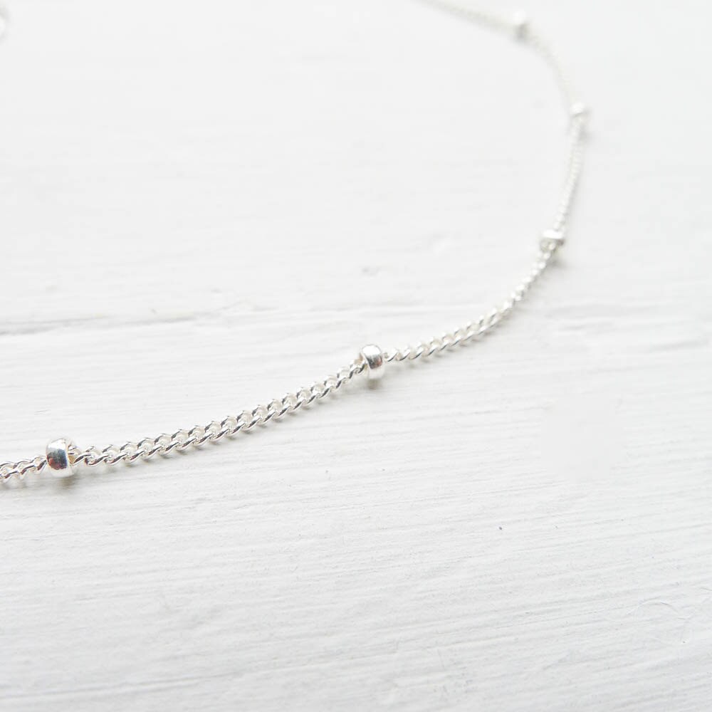 Sterling Silver Anklet Beaded Wish Chain Adjustable Size 9 to | Etsy