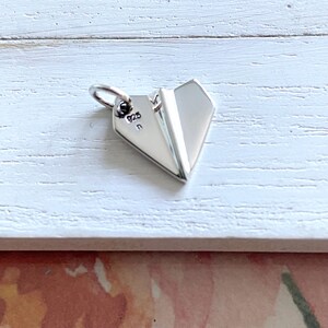Paper Airplane Charm in Sterling Silver Plane Pendant (CNA1281) - Etsy