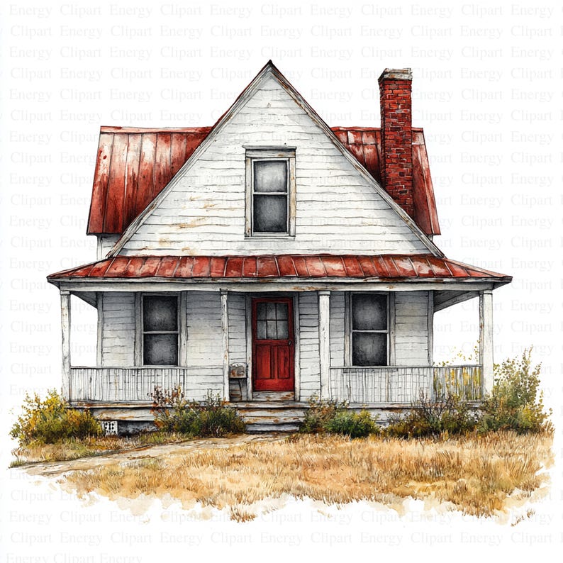 Farmhouse Clipart | 5 High Quality Jpg's | Digital Download | Farmyard ...