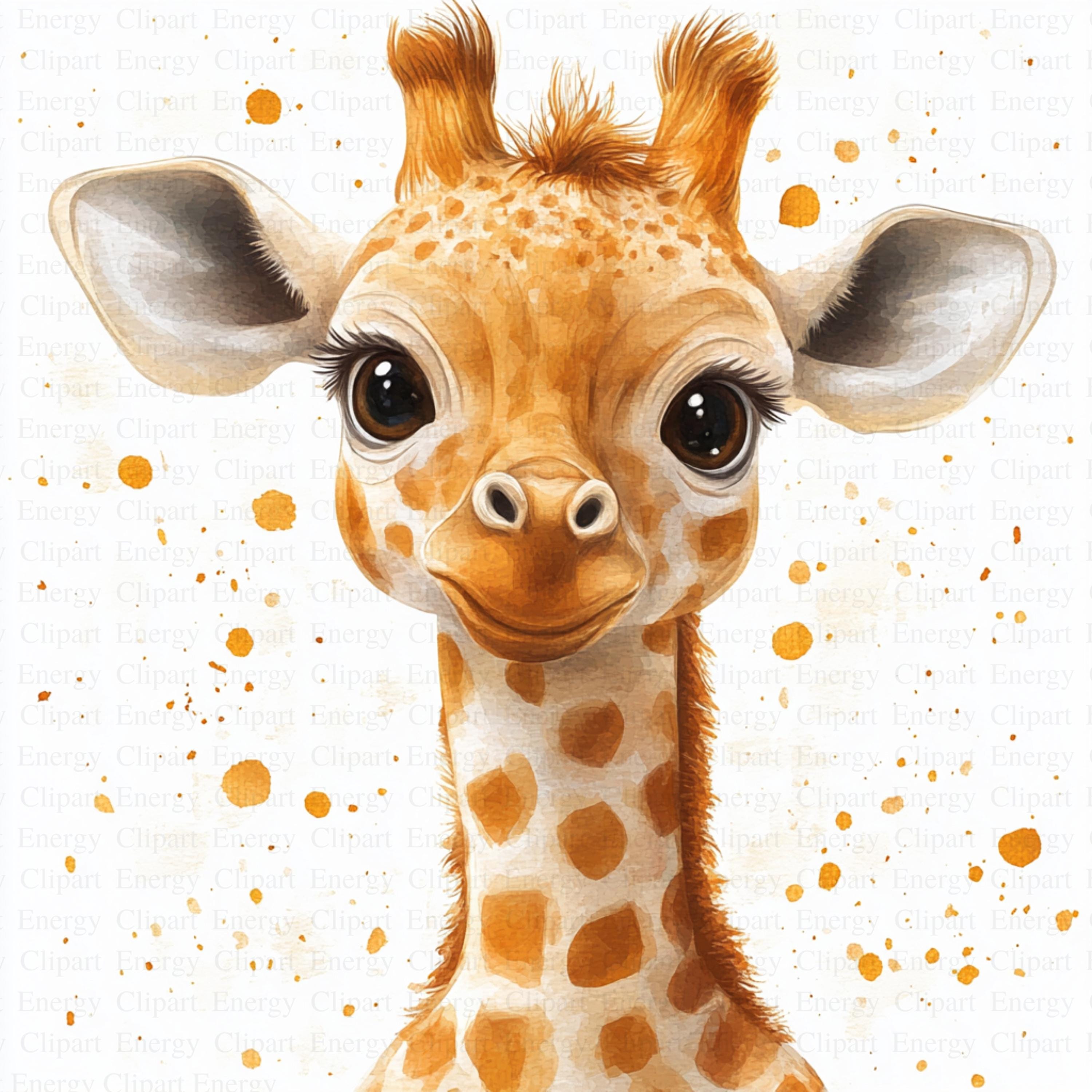 Giraffe Baby Clipart | 5 High Quality Jpg's| Digital Download | Cute ...