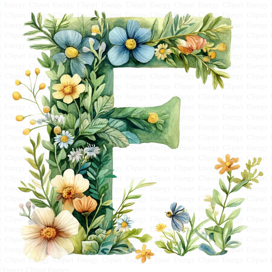 Letter F Clipart | 5 High Quality Jpg's | Digital Download | Decorative ...