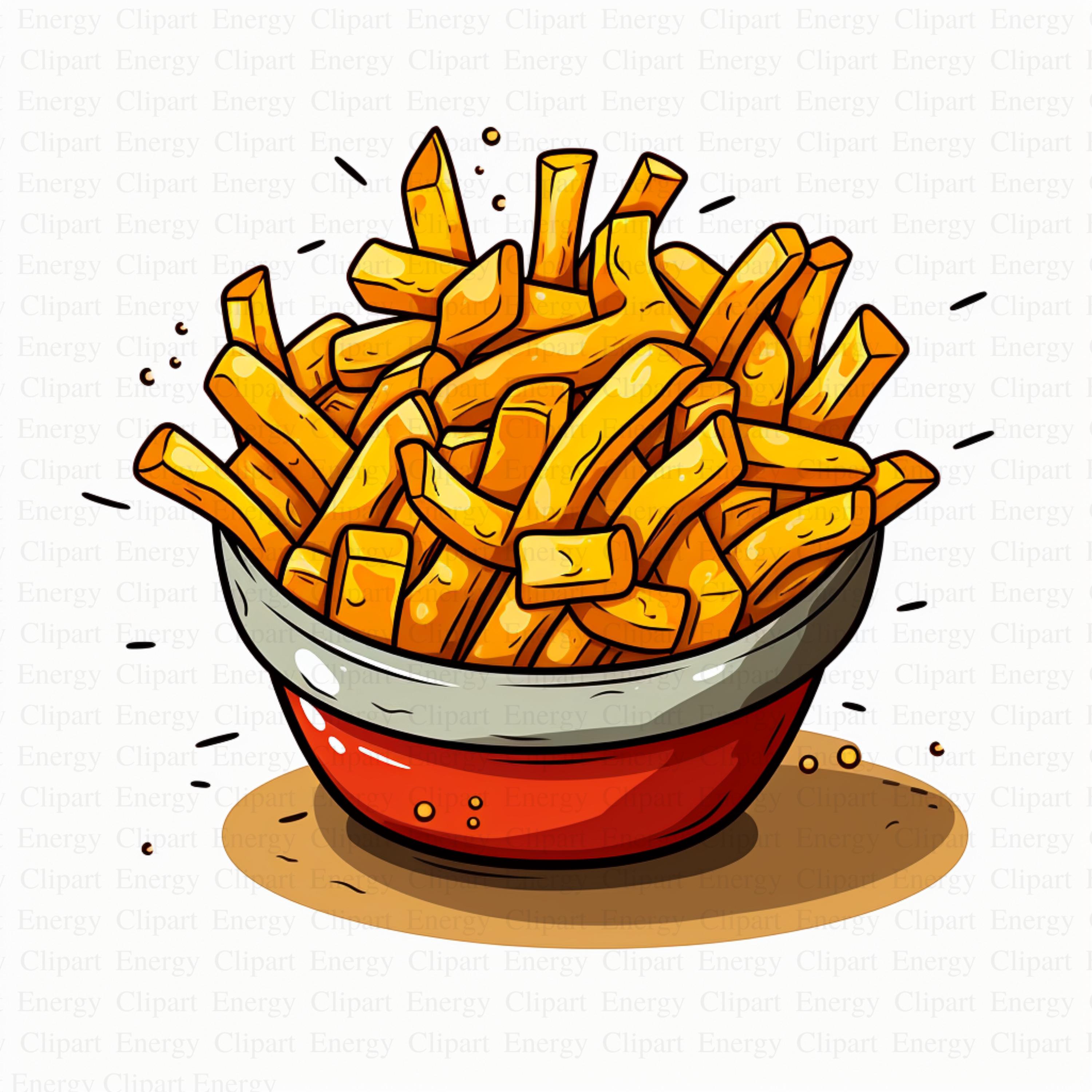 Cheese Fries Clipart | 5 High Quality Jpg's | Digital Download | Fries Graphics | Fast Food ...