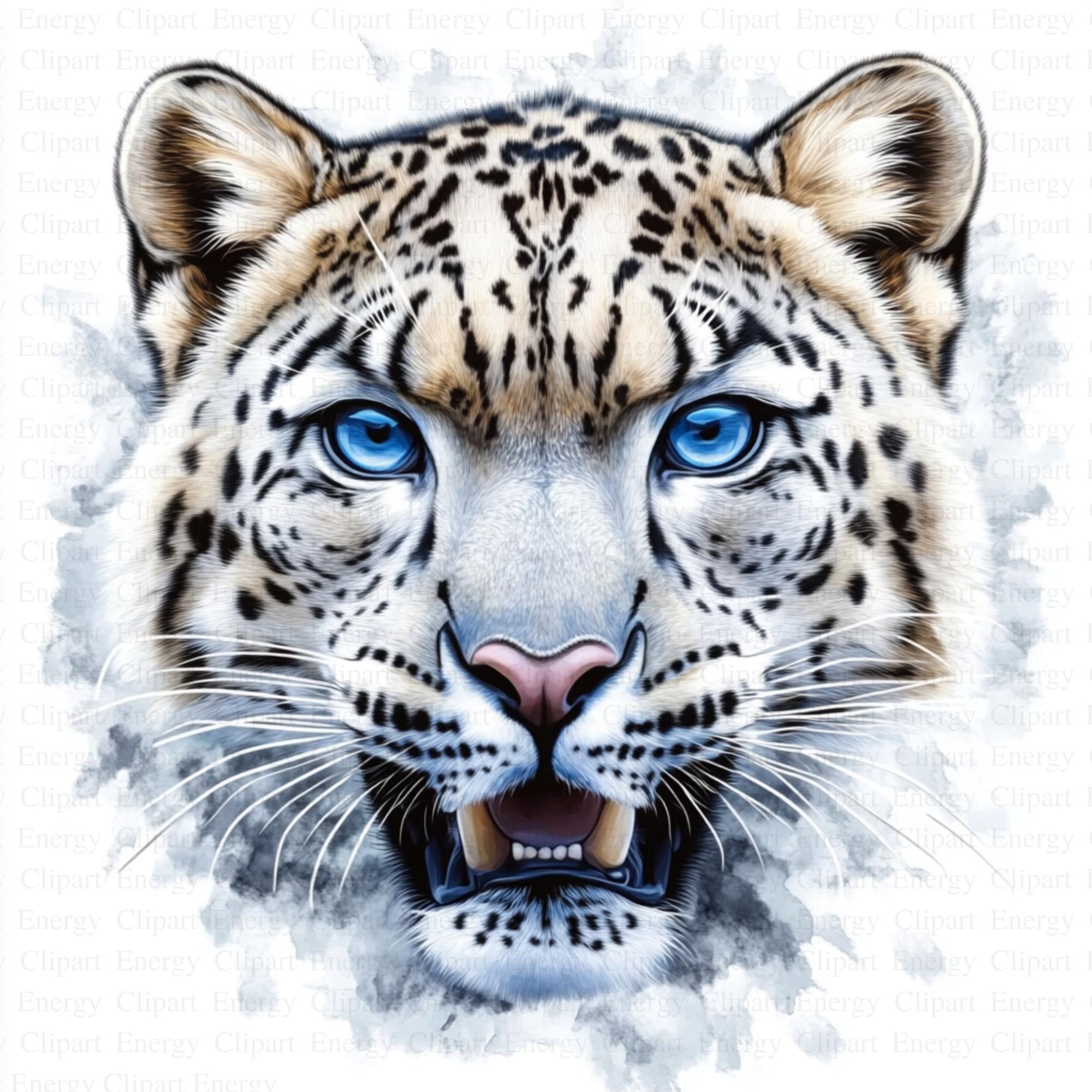 Snow Leopard Clipart | 5 High Quality Jpgs | Digital Download | Junk ...
