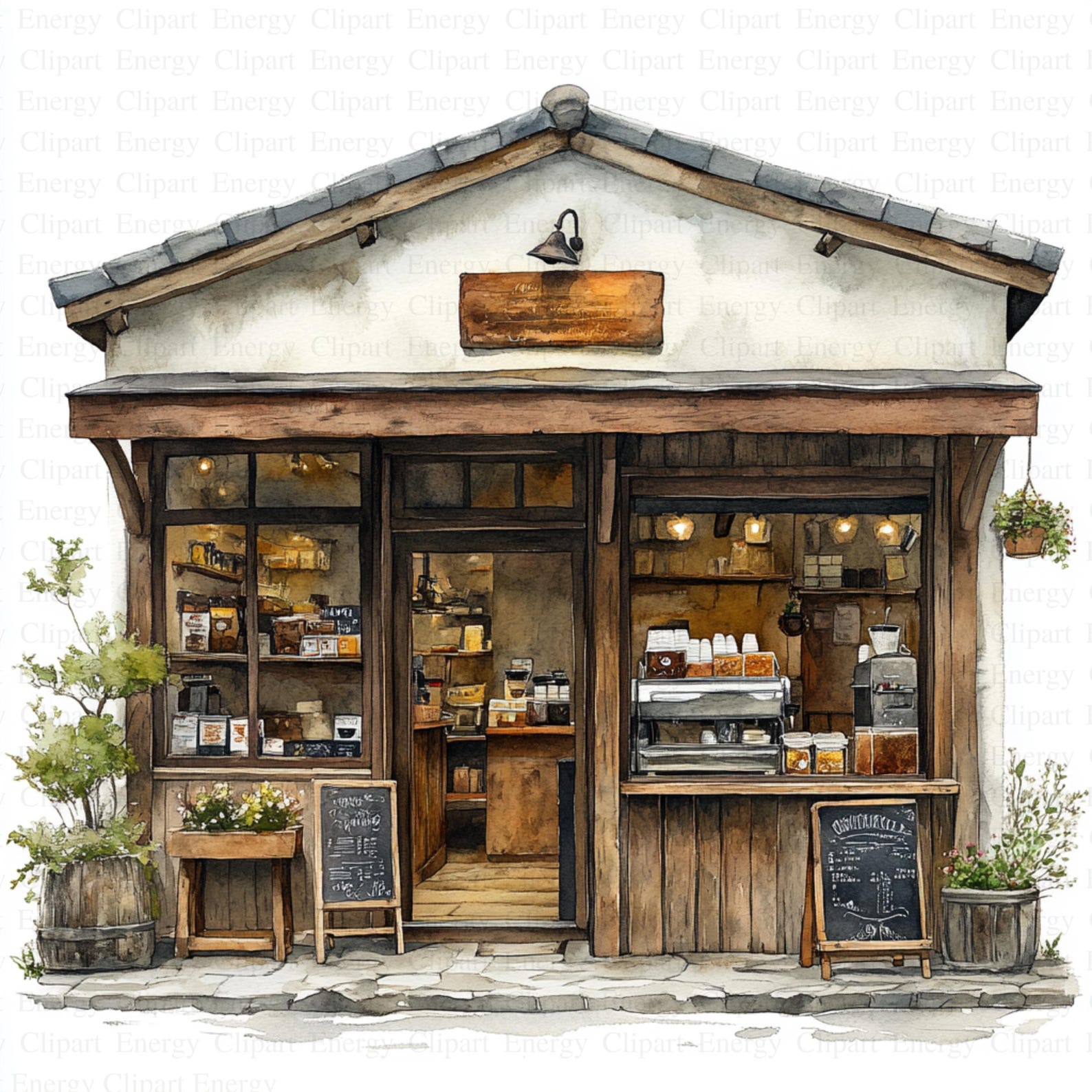 Tiny Coffee Shop Clipart | 5 High Quality Jpg's | Digital Download ...