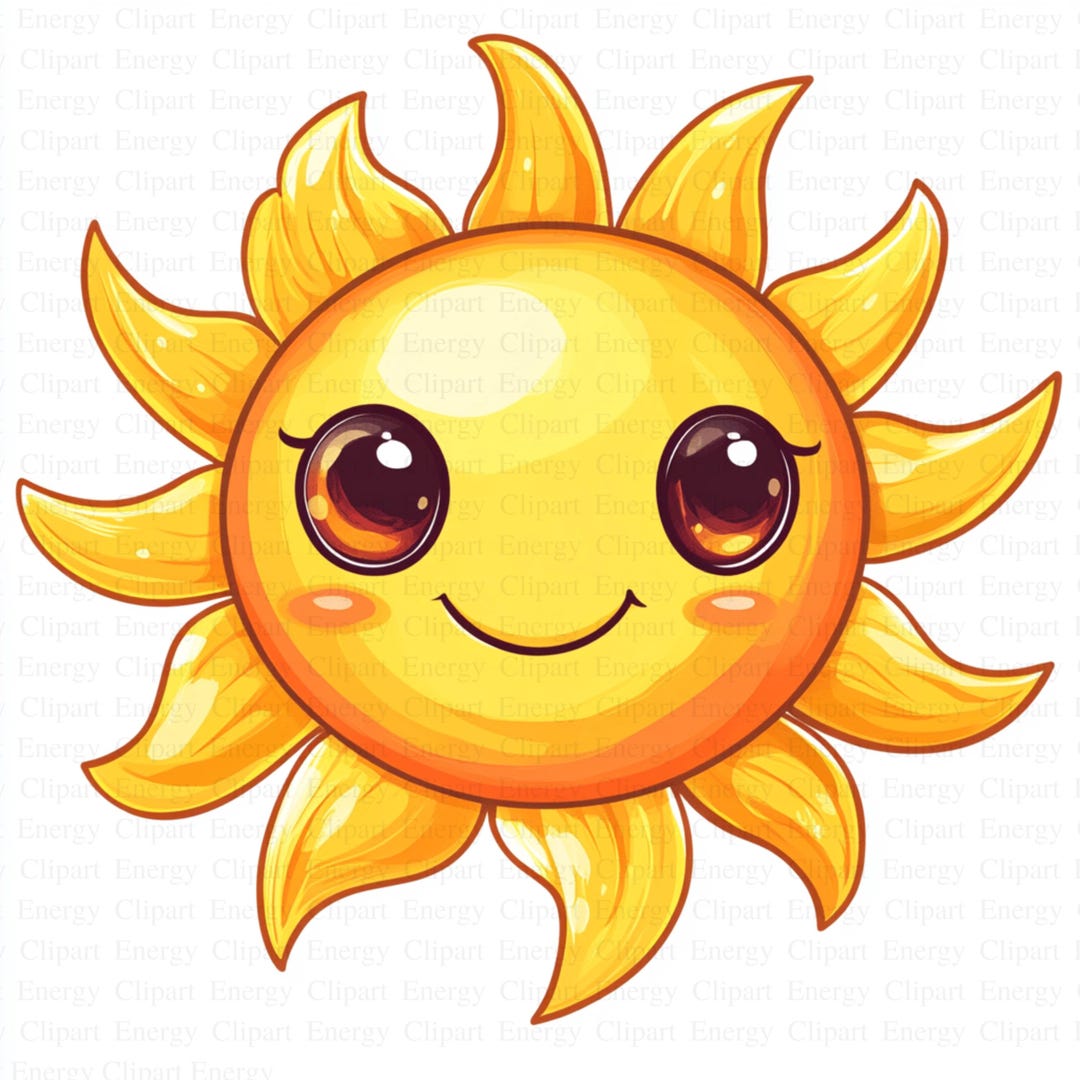 Watercolor Cute Sun Clipart | 5 High Quality Jpg's | Digital Download ...