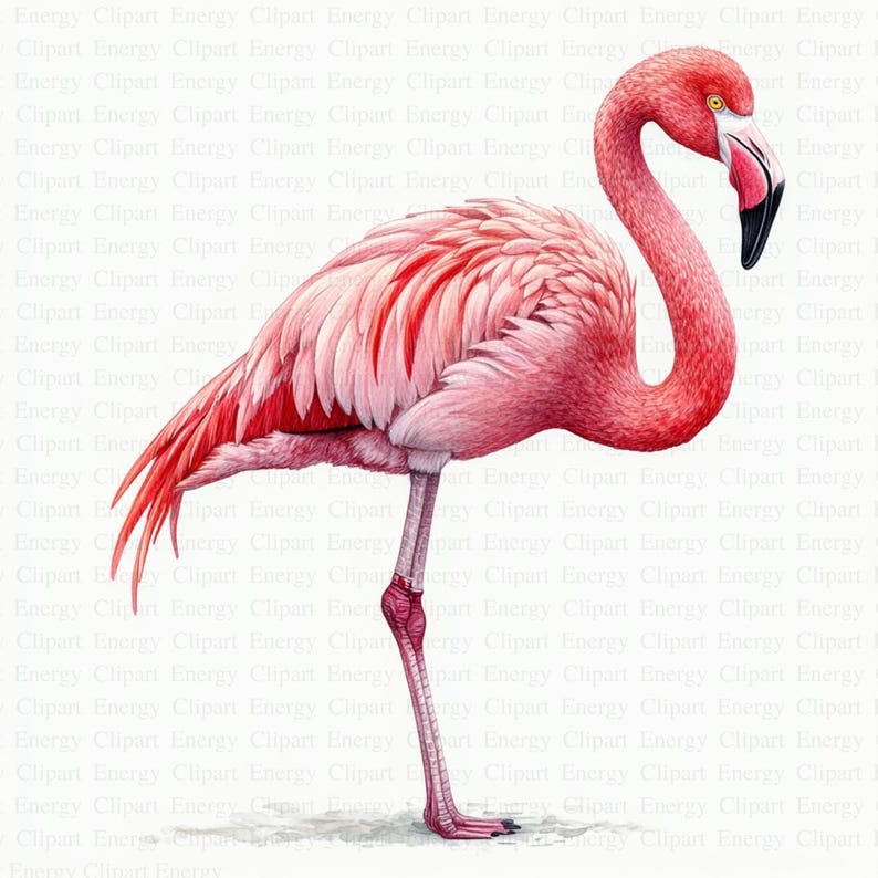 Flamingo Clipart 5 High Quality Jpgs Digital Download Nursery Art Card ...
