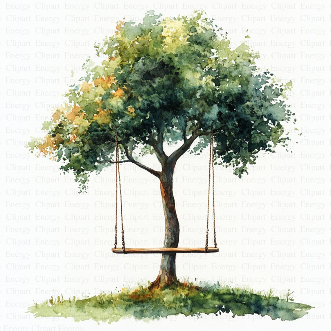 Watercolor Tree Swing Clipart | 5 High Quality Jpg's | Digital Download ...