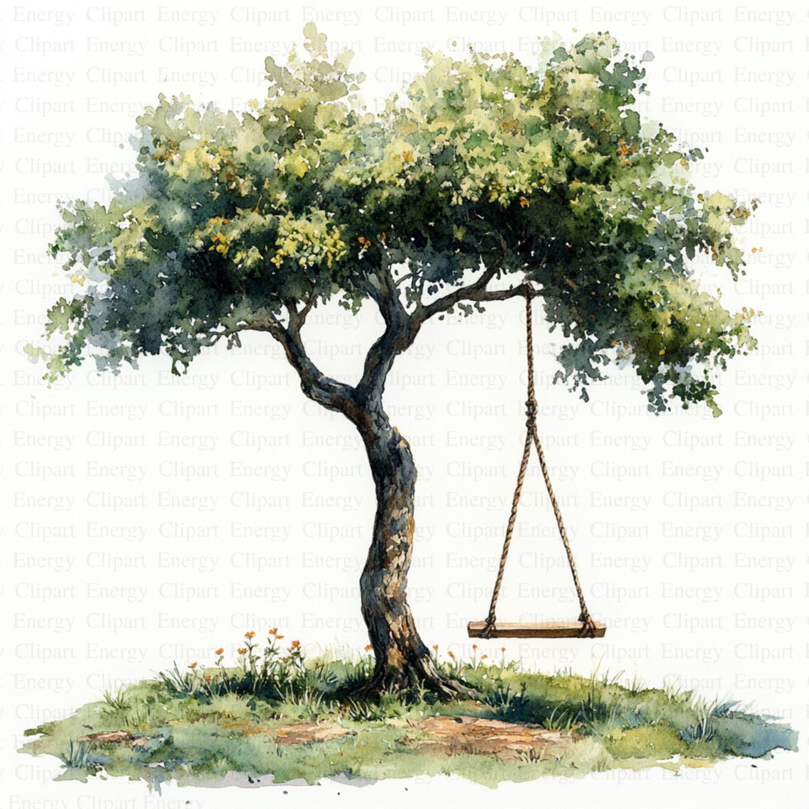 Watercolor Tree Swing Clipart 5 High Quality Jpg's Digital Download ...