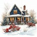 Christmas Farmhouse Clipart | 5 High Quality Jpg's | Digital Download ...