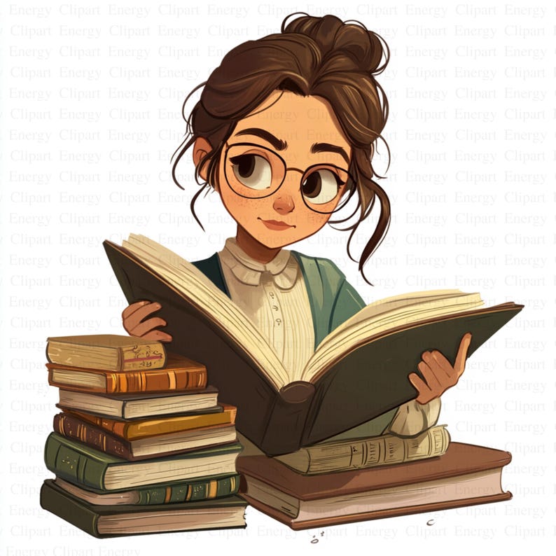 Librarian Clipart | 5 High Quality Jpg's | Digital Download | Knowledge ...