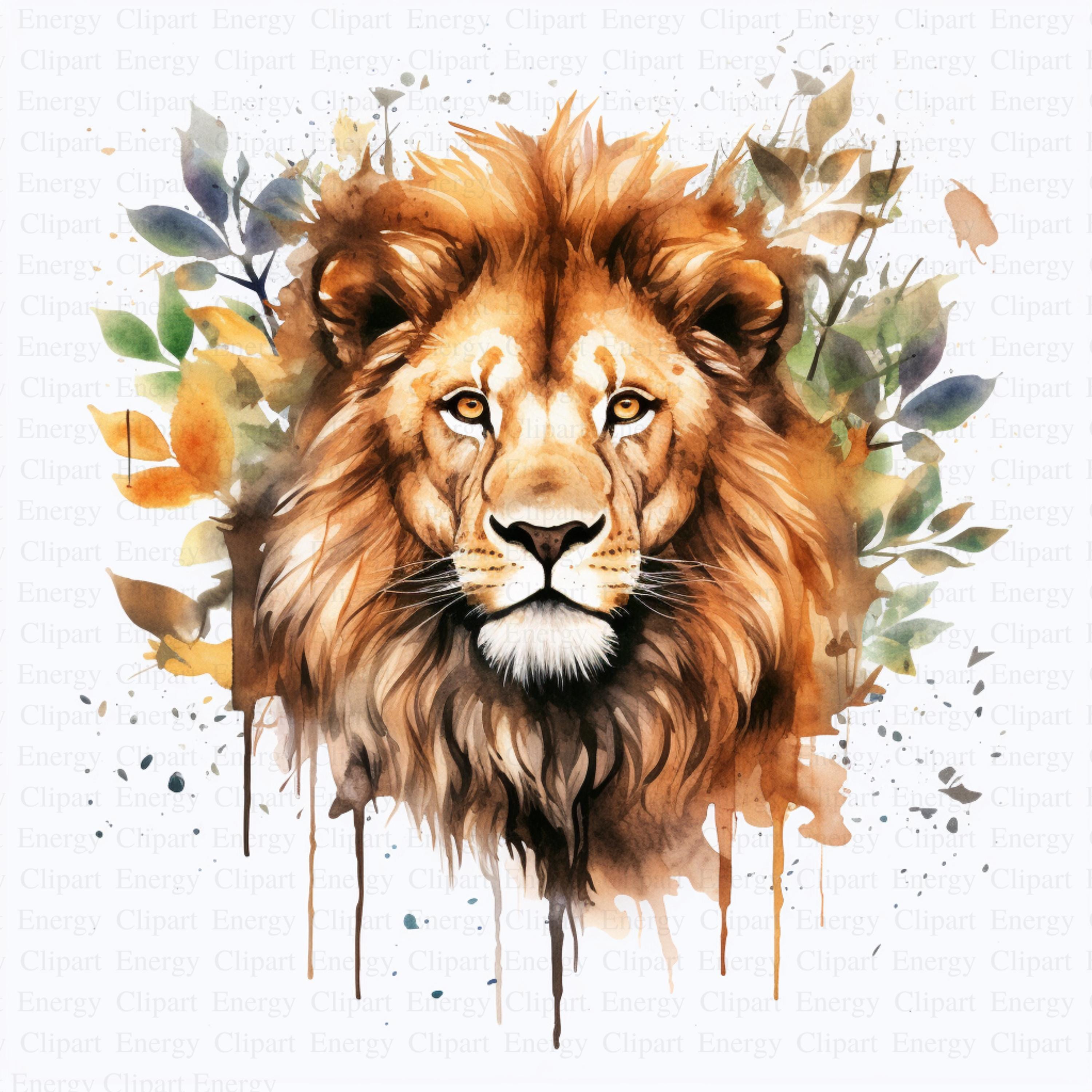 Lion Clipart | 5 High Quality Jpg's | Digital Download | Wild Animal ...
