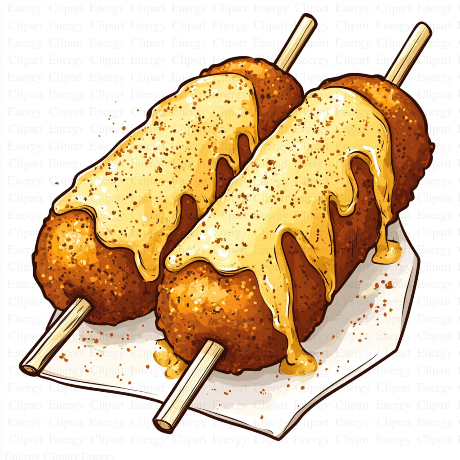 Corn Dog Clipart | 5 High Quality Jpg's | Digital Download | Corn Dog ...