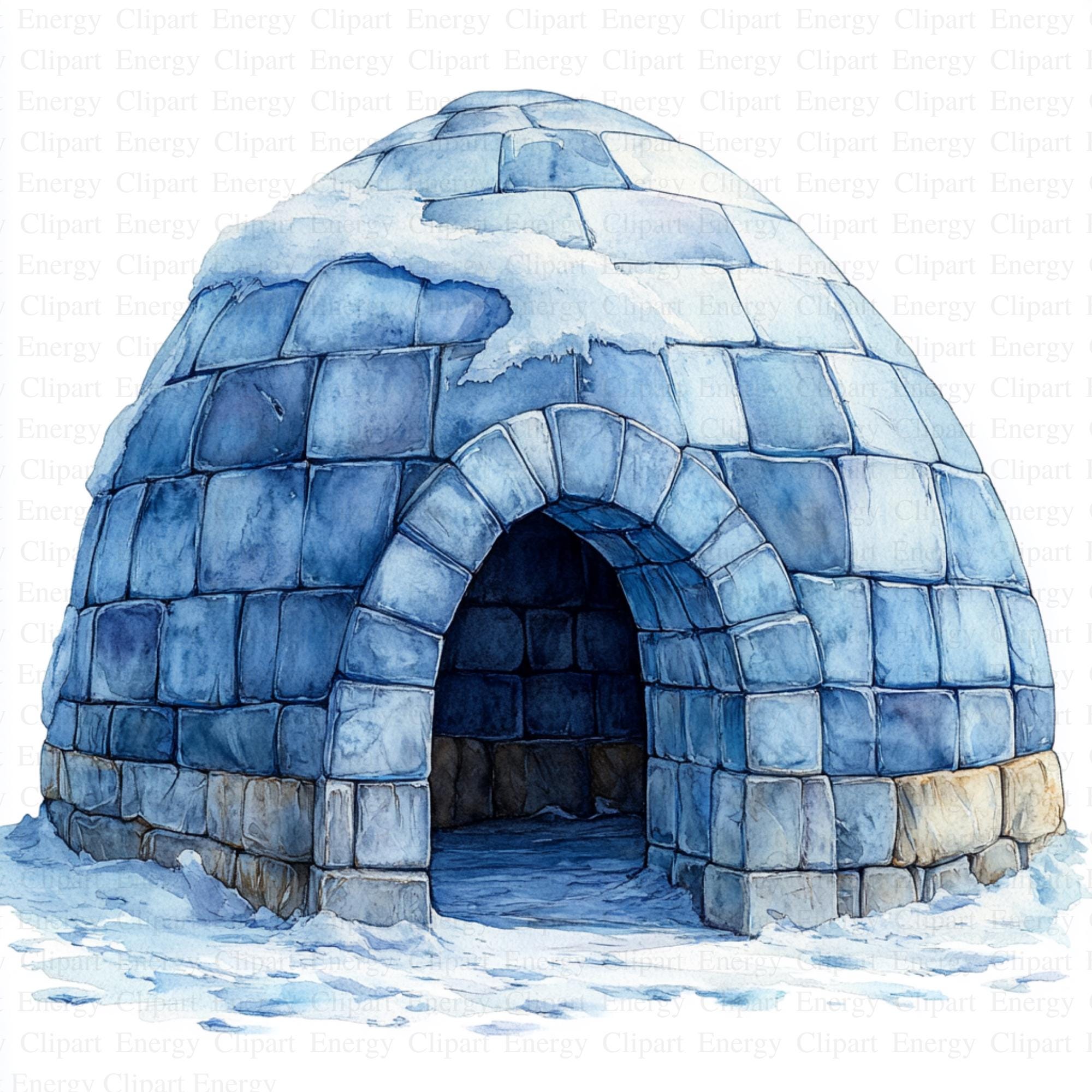 Igloo Clipart | 5 High Quality Jpgs | Instant Digital Download | Card ...