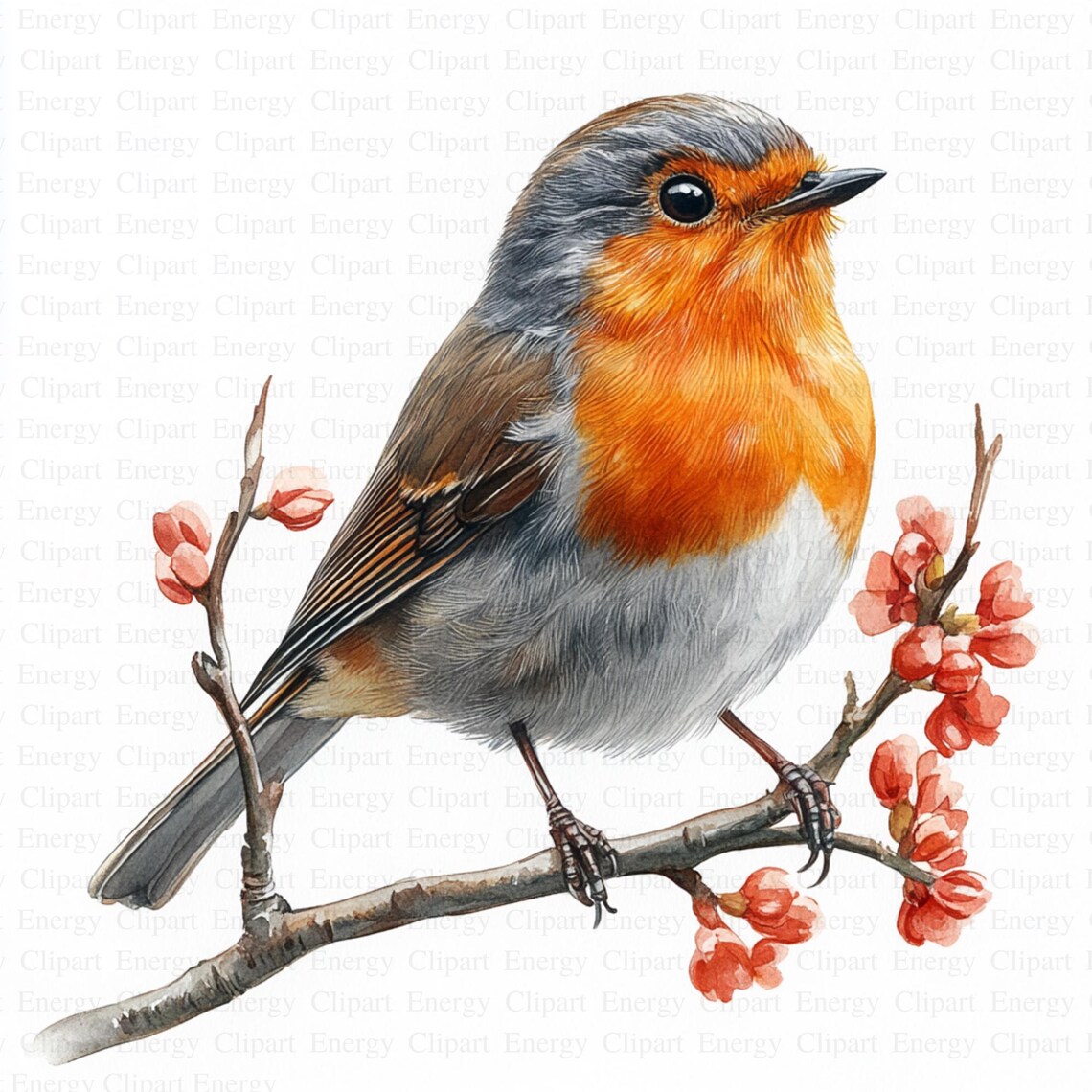 Valentine Robin Bird Clipart | 5 High Quality Jpgs | Digital Download ...