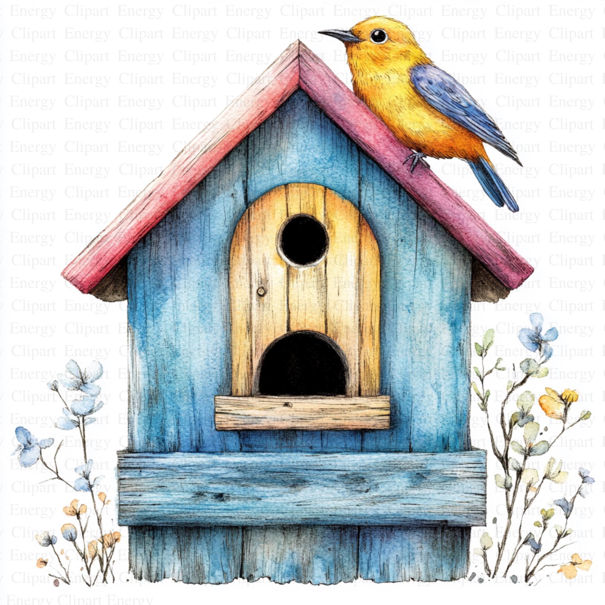 Birdhouse Clipart | 5 High Quality Jpgs | Digital Download | Card ...