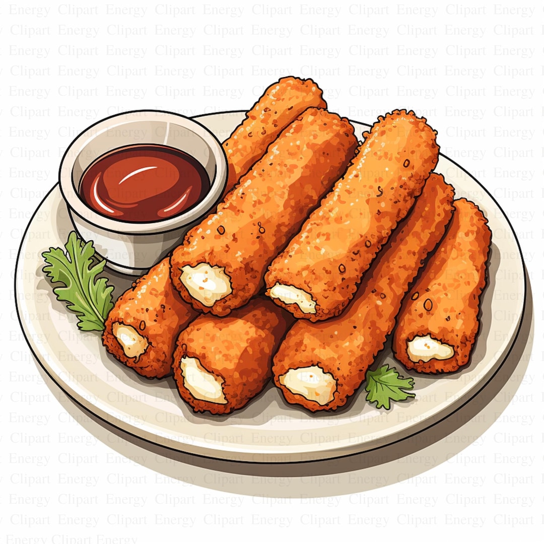 Mozzarella Sticks Clipart | 5 High Quality Jpg's | Digital Download ...