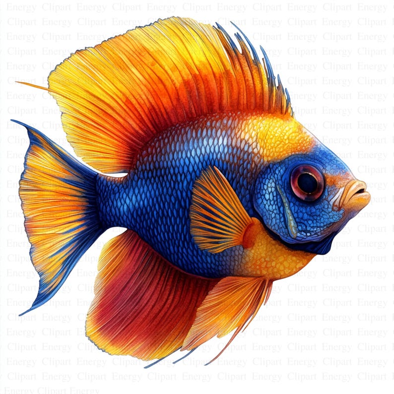 Vibrant Coral Reef Fish Clipart 5 High Quality Jpg's Digital Download ...