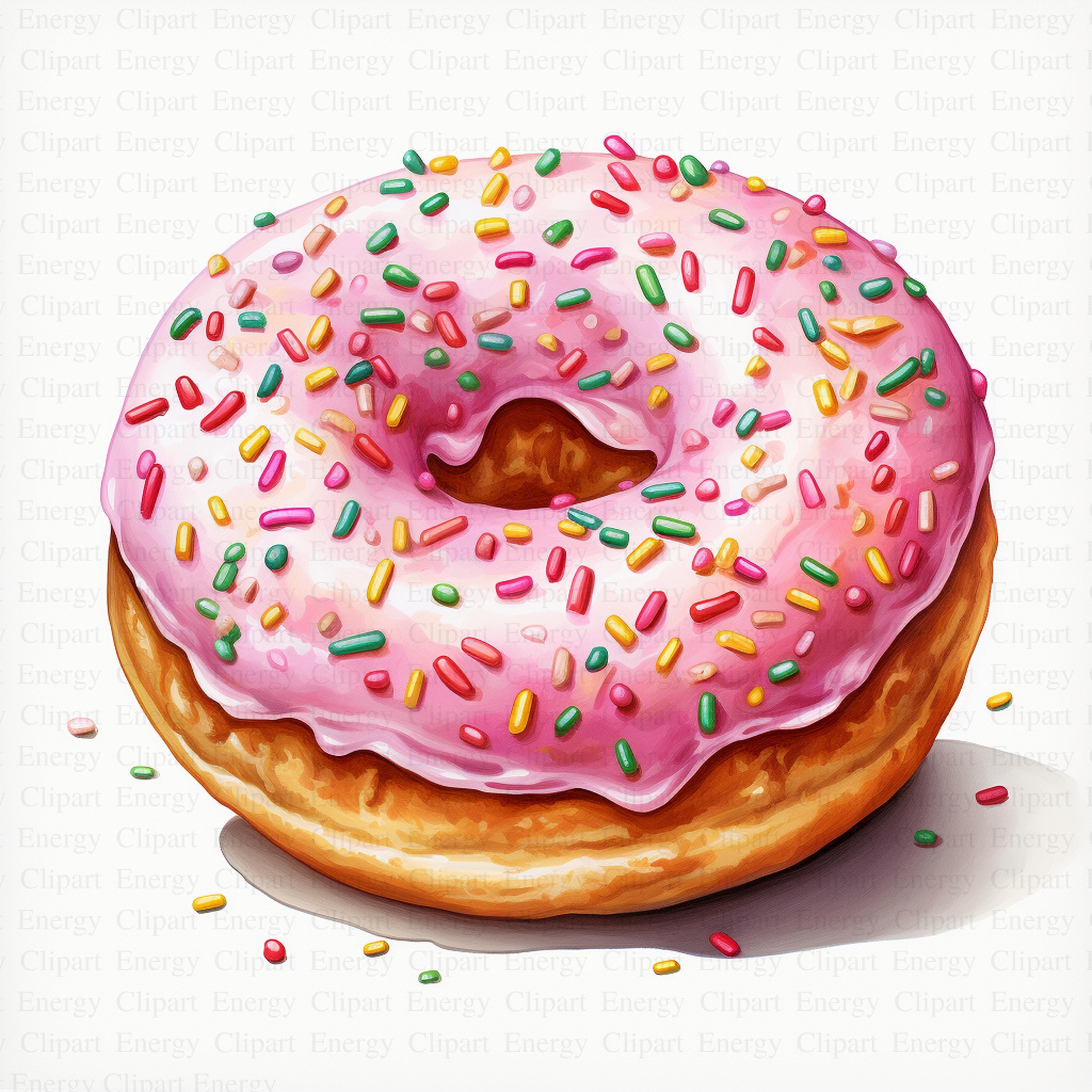 Doughnut Clipart | 5 High Quality Jpg's | Digital Download | Sweet ...
