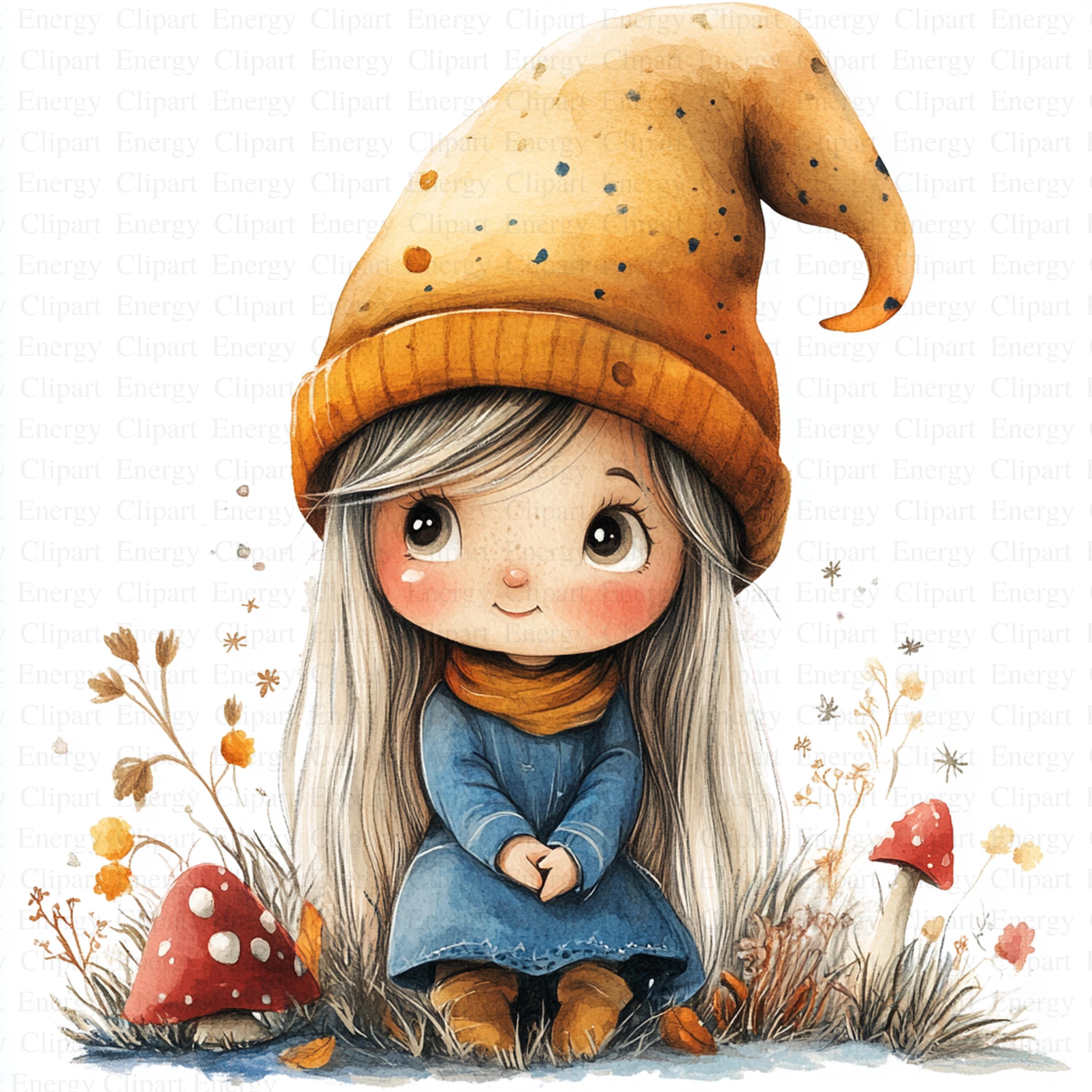 Girl Gnome Clipart | 5 High Quality Jpg's | Digital Download | Cute ...