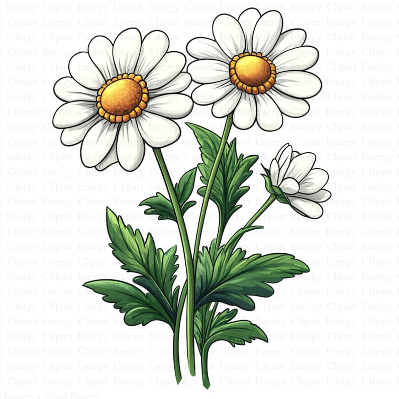 Daisy Clipart | 5 High Quality Jpg's | Digital Download | Spring Flower ...