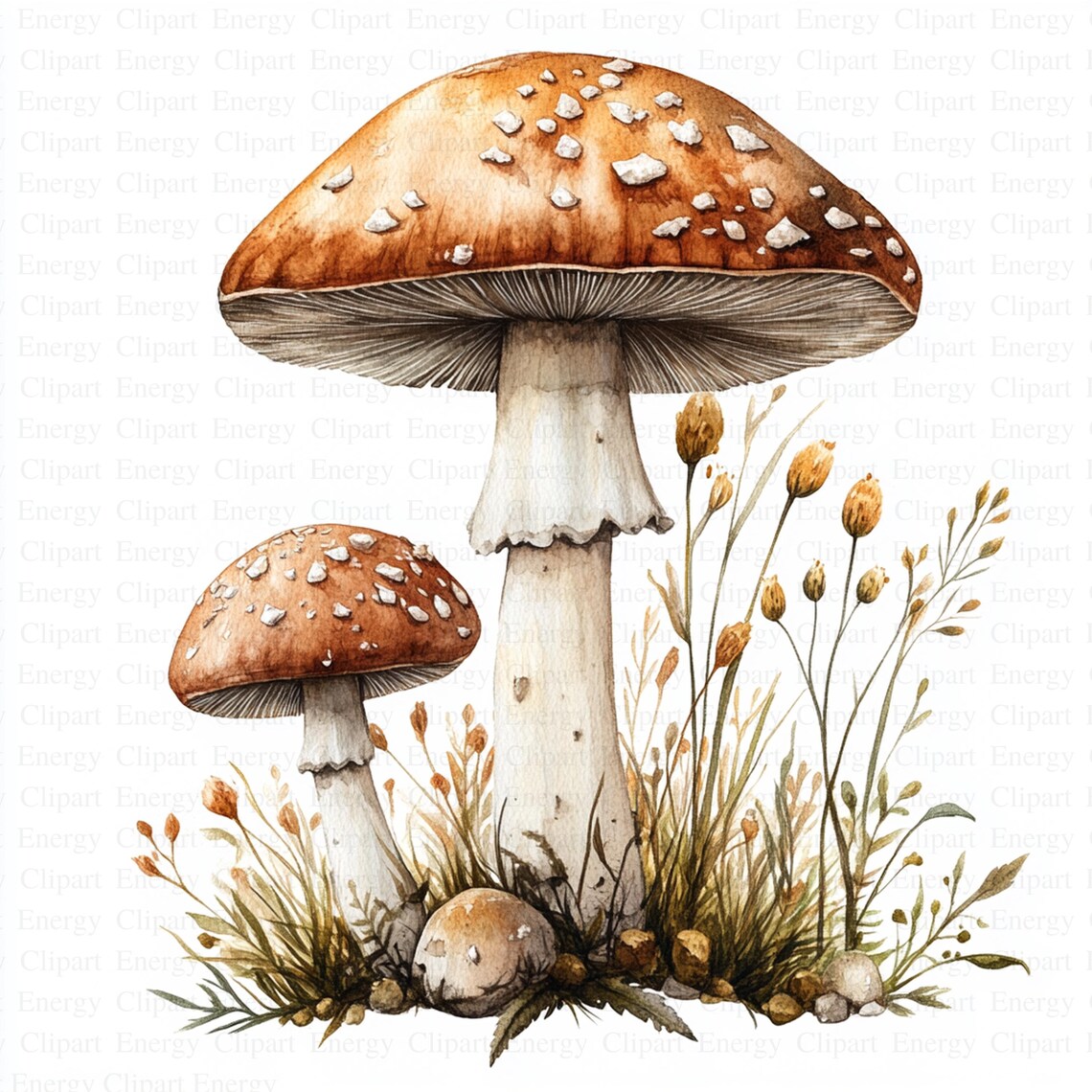 Vintage Mushroom Clipart | 5 High Quality Jpg's | Digital Download ...