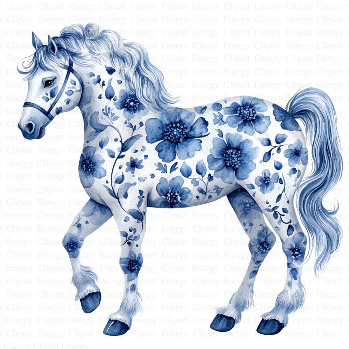 Blue Delft Horse Clipart | 5 High Quality Jpg's | Digital Download ...