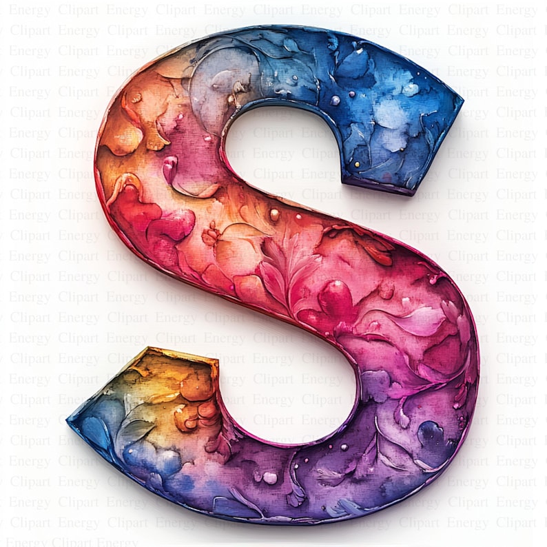 Letter S Clipart 5 High Quality Jpg's Digital Download Colorful ...