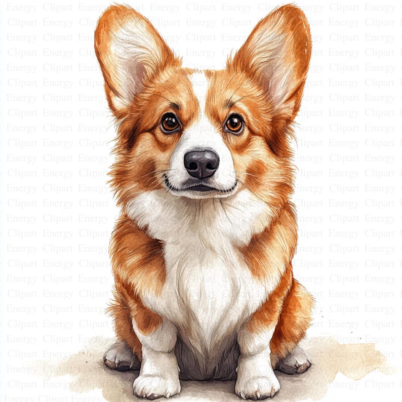 Watercolor Corgi Clipart | 5 High Quality Jpg's | Digital Download ...