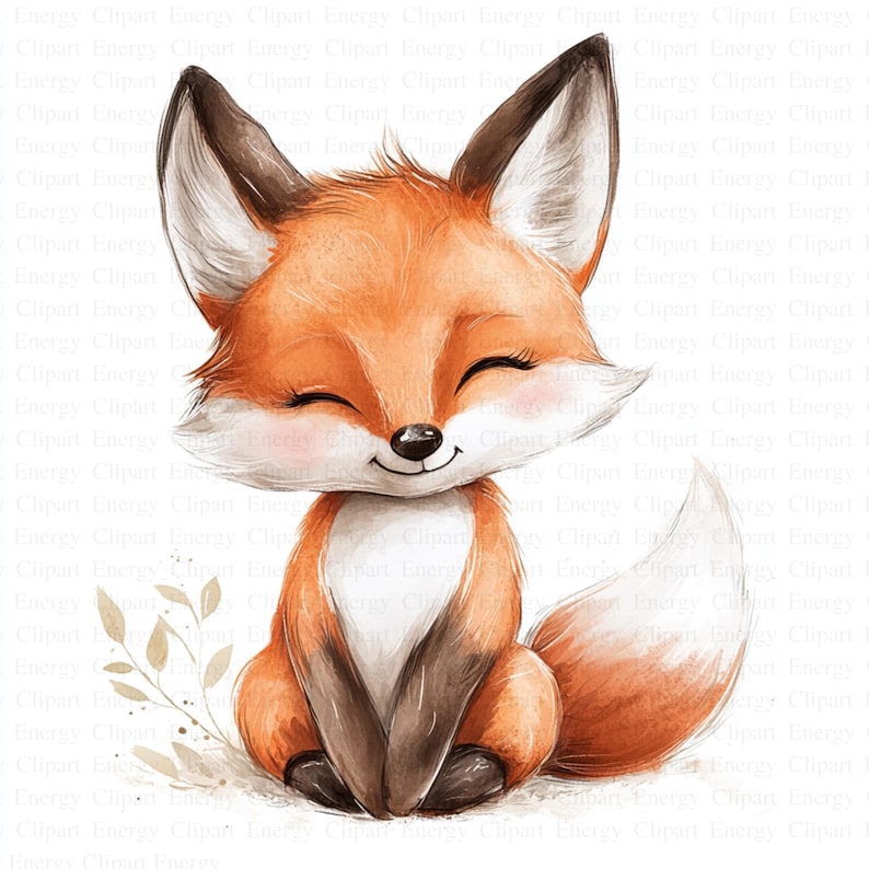 Baby Fox Clipart | 5 High Quality Jpg's | Digital Download | Woodland ...