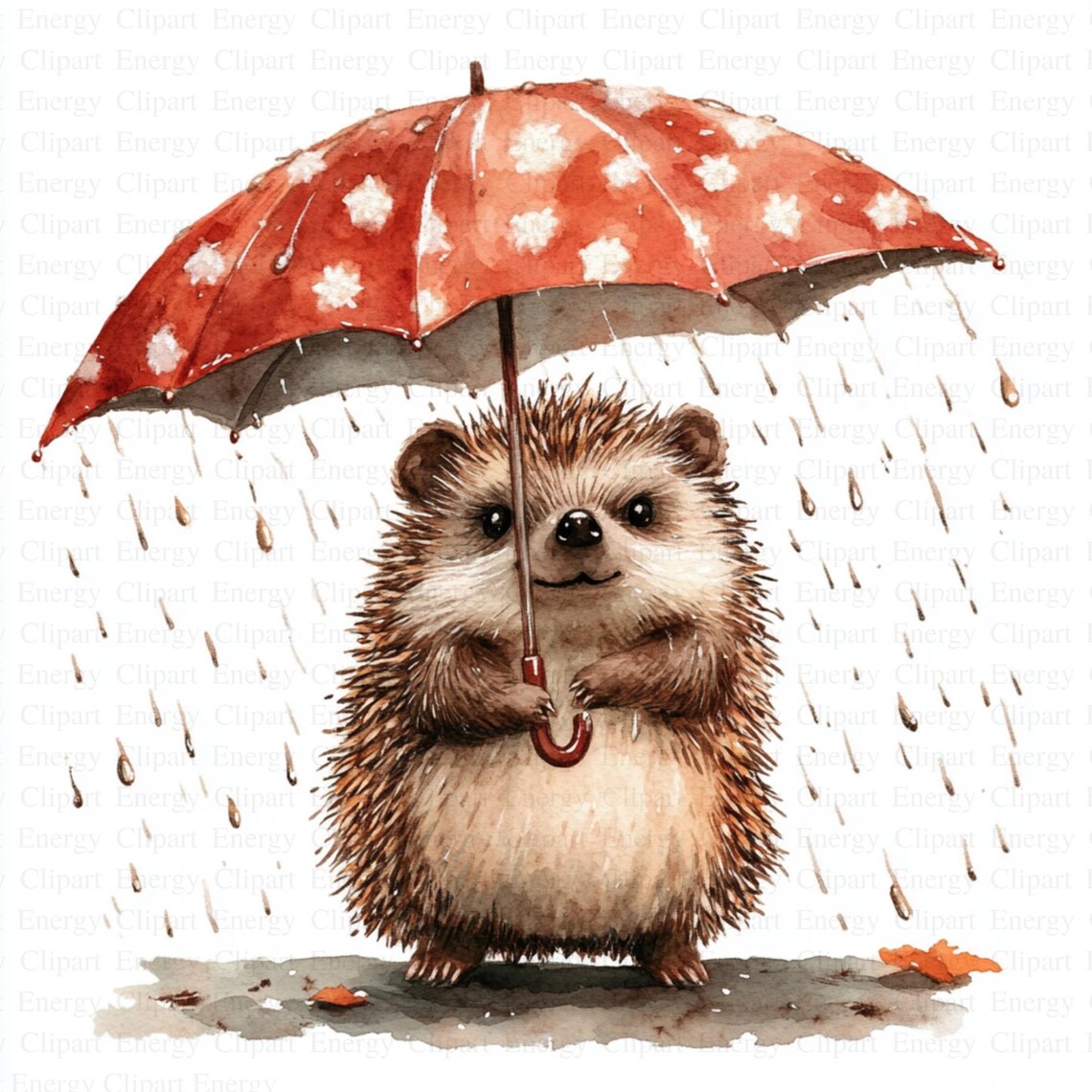Hedgehog Rainy Clipart | 5 High Quality Jpgs | Digital Download ...