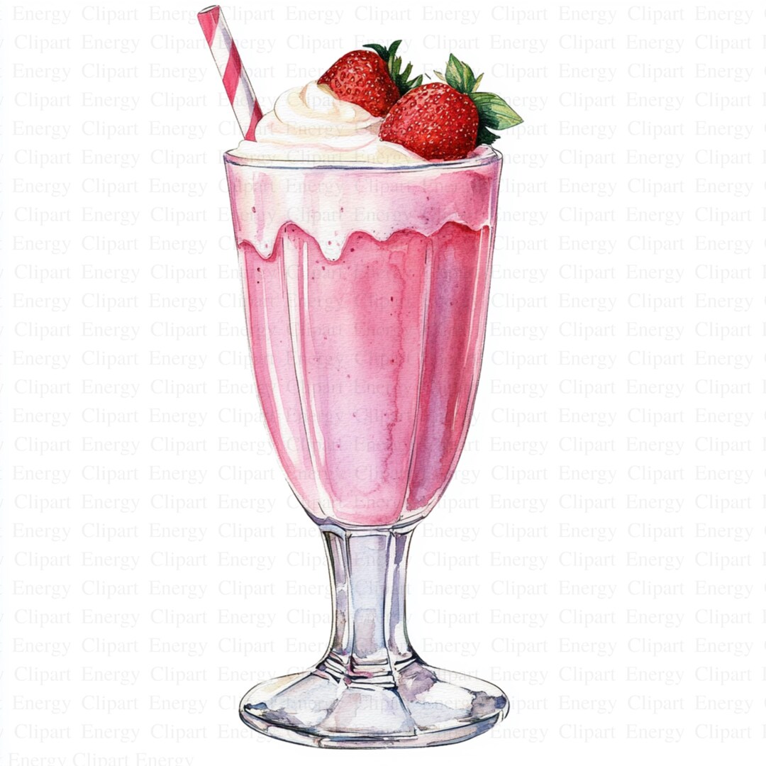 Milkshake Clipart 5 High Quality Jpg's Digital Download Retro Dessert ...