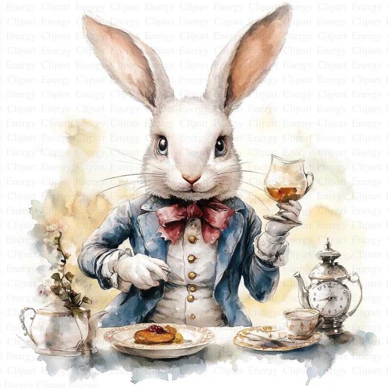 White Rabbit Clipart | 5 High Quality Jpgs | Digital Download | Alice ...