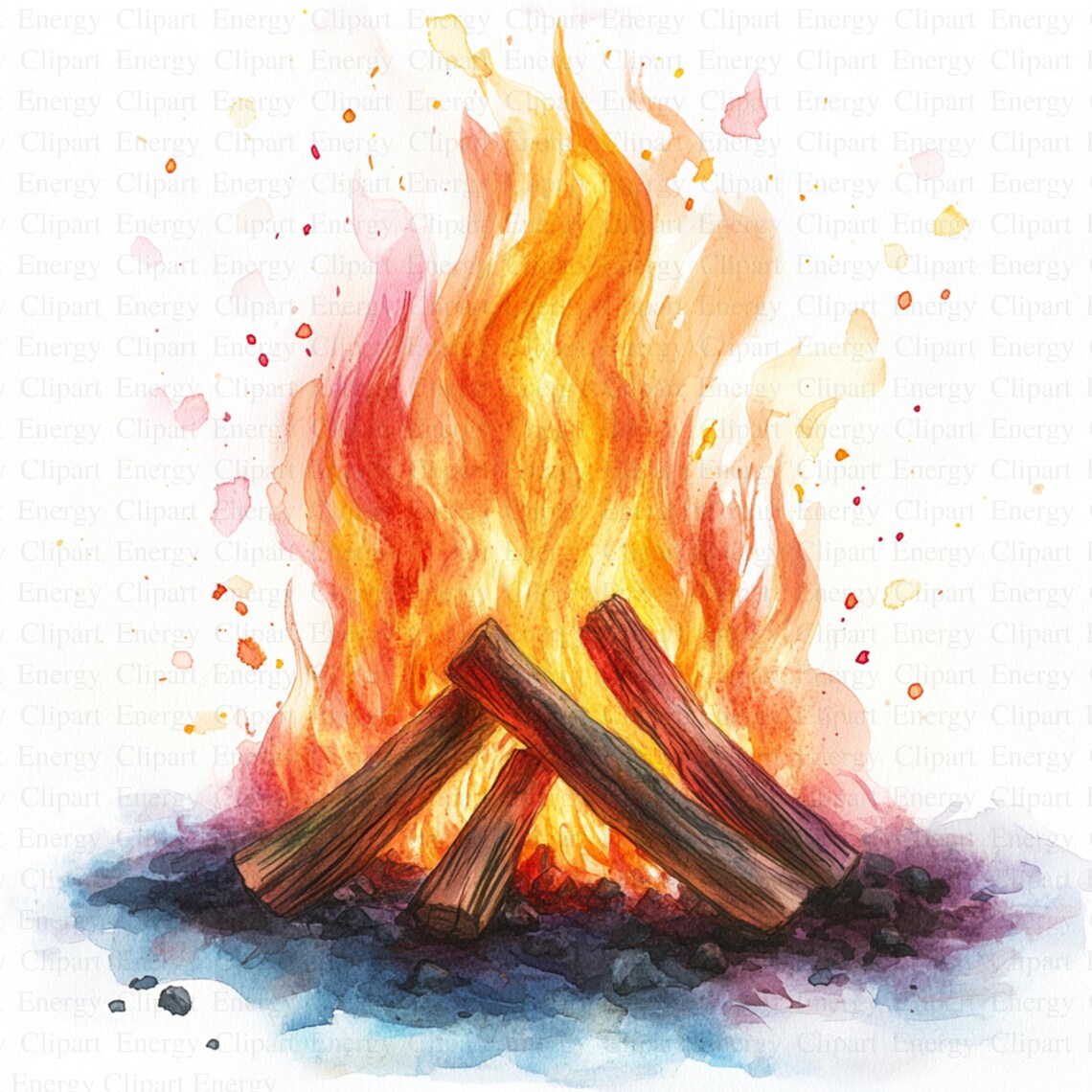 Bonfire Clipart | 5 High Quality Jpg's | Digital Download | Campfire ...