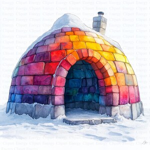 Igloo Clipart | 5 High Quality Jpgs | Instant Digital Download | Card ...