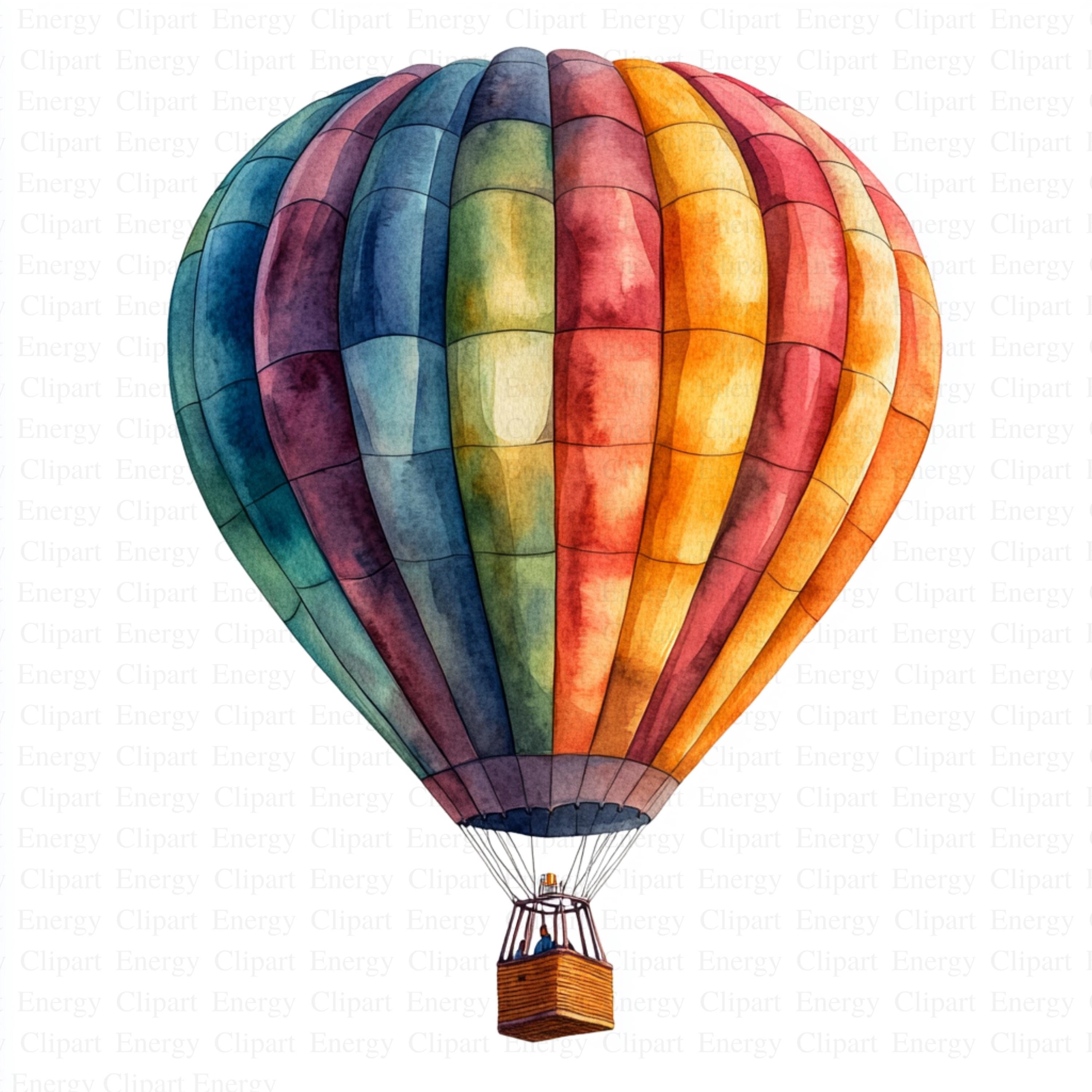 Hot Air Balloons Clipart | 5 High Quality Jpg's | Digital Download ...