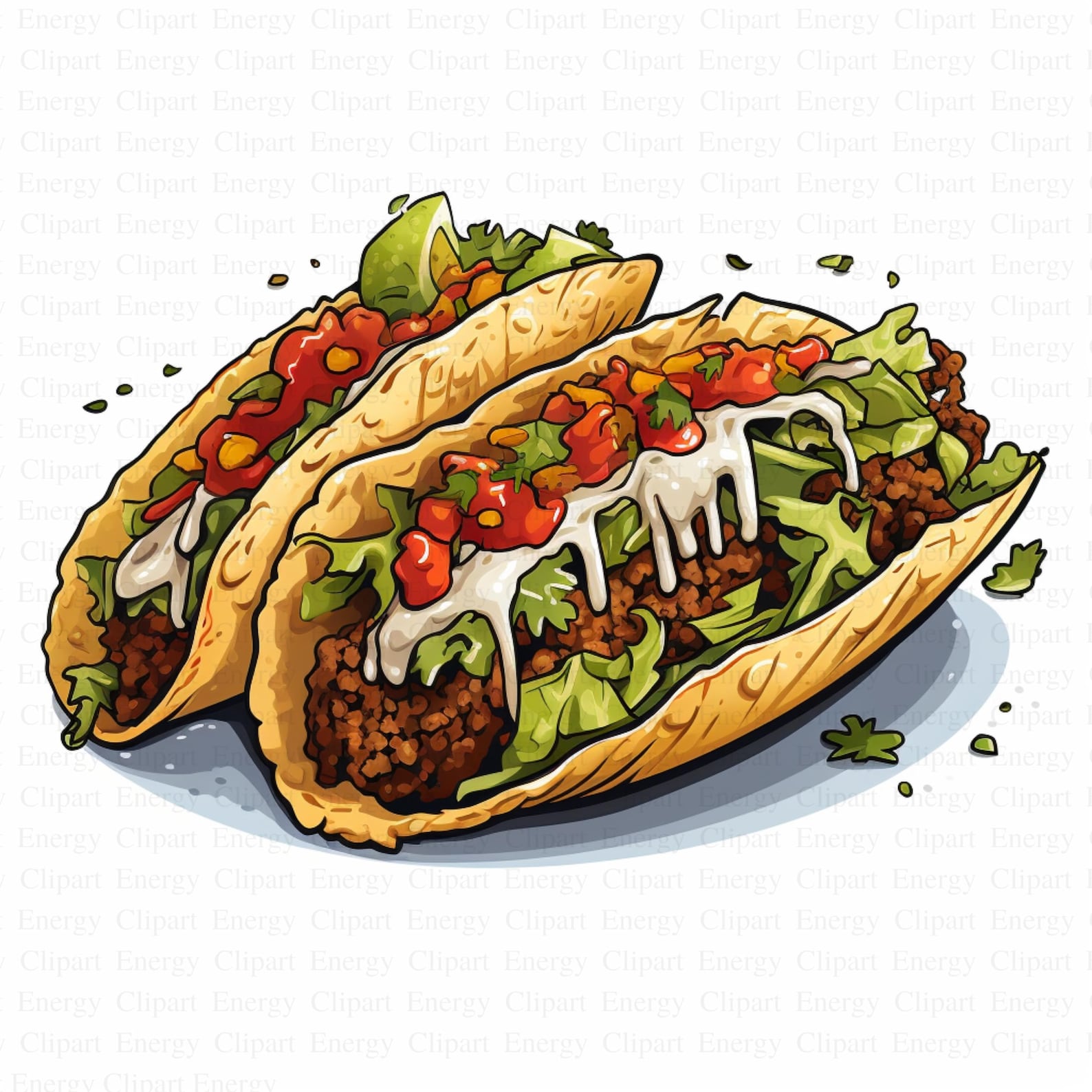 Tacos Clipart | 5 High Quality Jpg's | Digital Download | Tacos ...