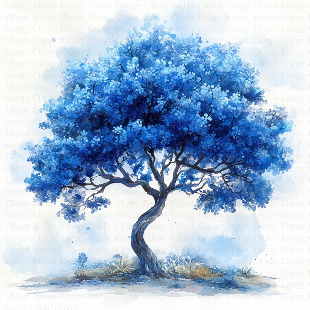 Blue Delft Trees Clipart | 5 High Quality Jpg's | Digital Download ...