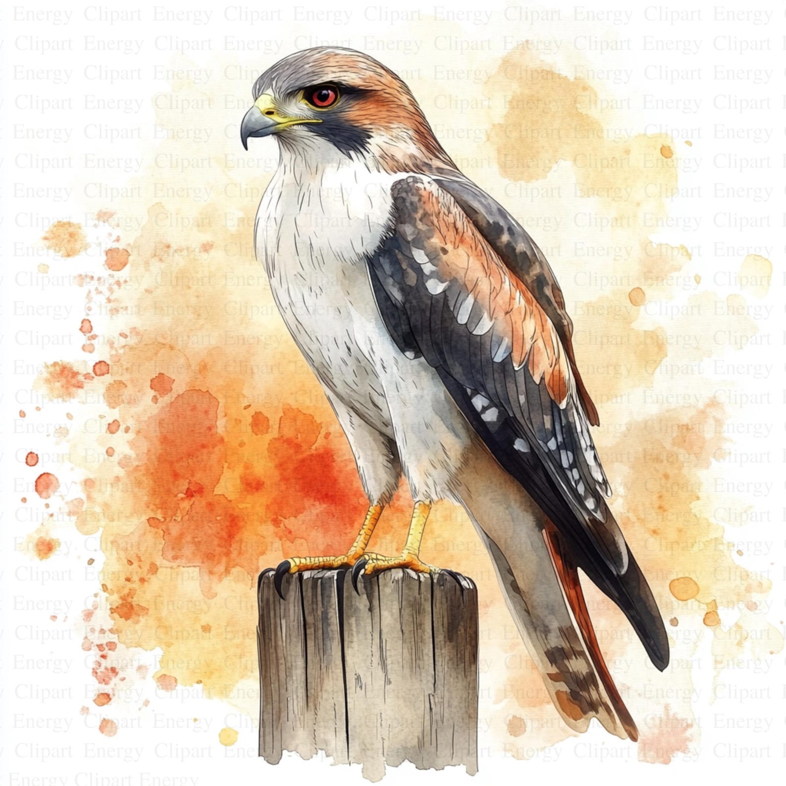 Buzzard on Fence Clipart | 5 High Quality Jpg's | Digital Download ...