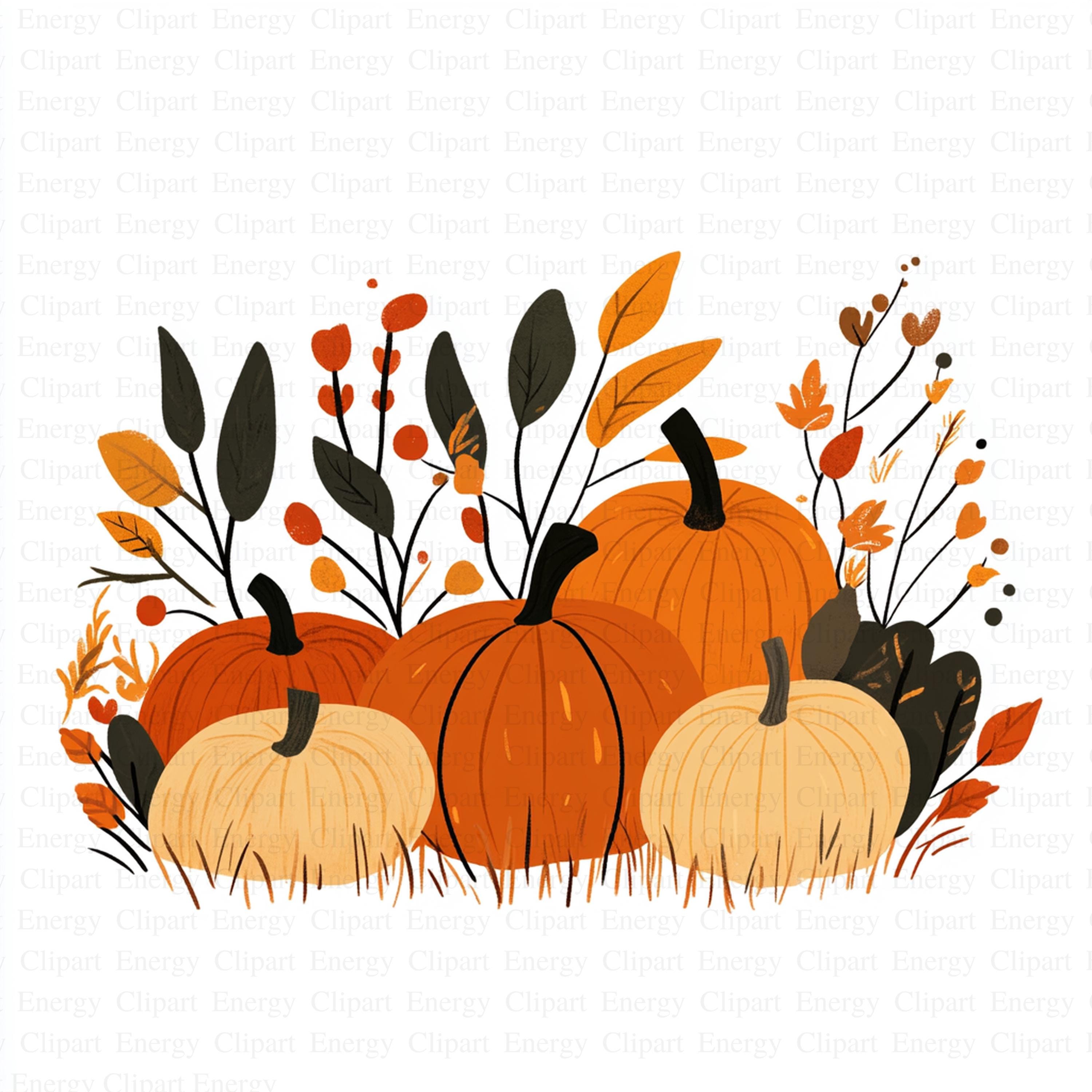 Pumpkin Clipart | 5 High Quality Jpg's | Digital Download | Autumn ...
