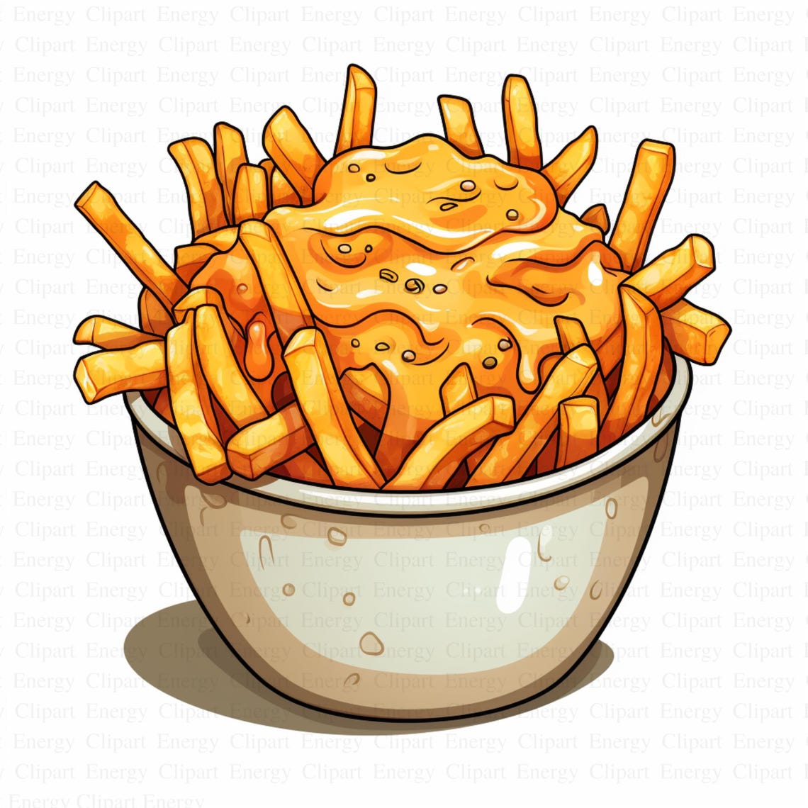 Cheese Fries Clipart | 5 High Quality Jpg's | Digital Download | Fries Graphics | Fast Food ...