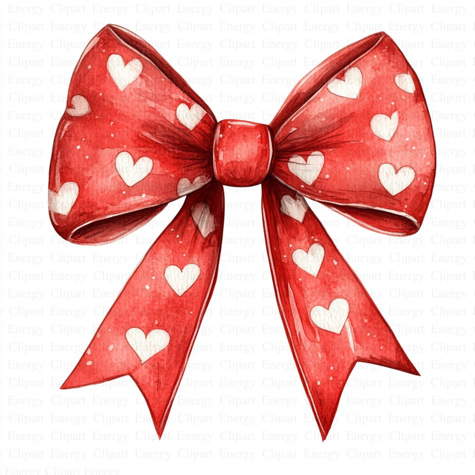 Red Bow With White Heart Clipart | 5 High Quality Jpg's | Digital ...