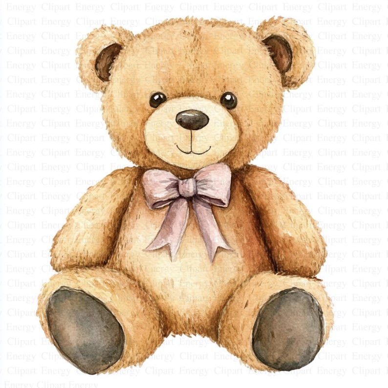 Teddy Bear Clipart | 5 High Quality Jpg's | Digital Download | Boho ...