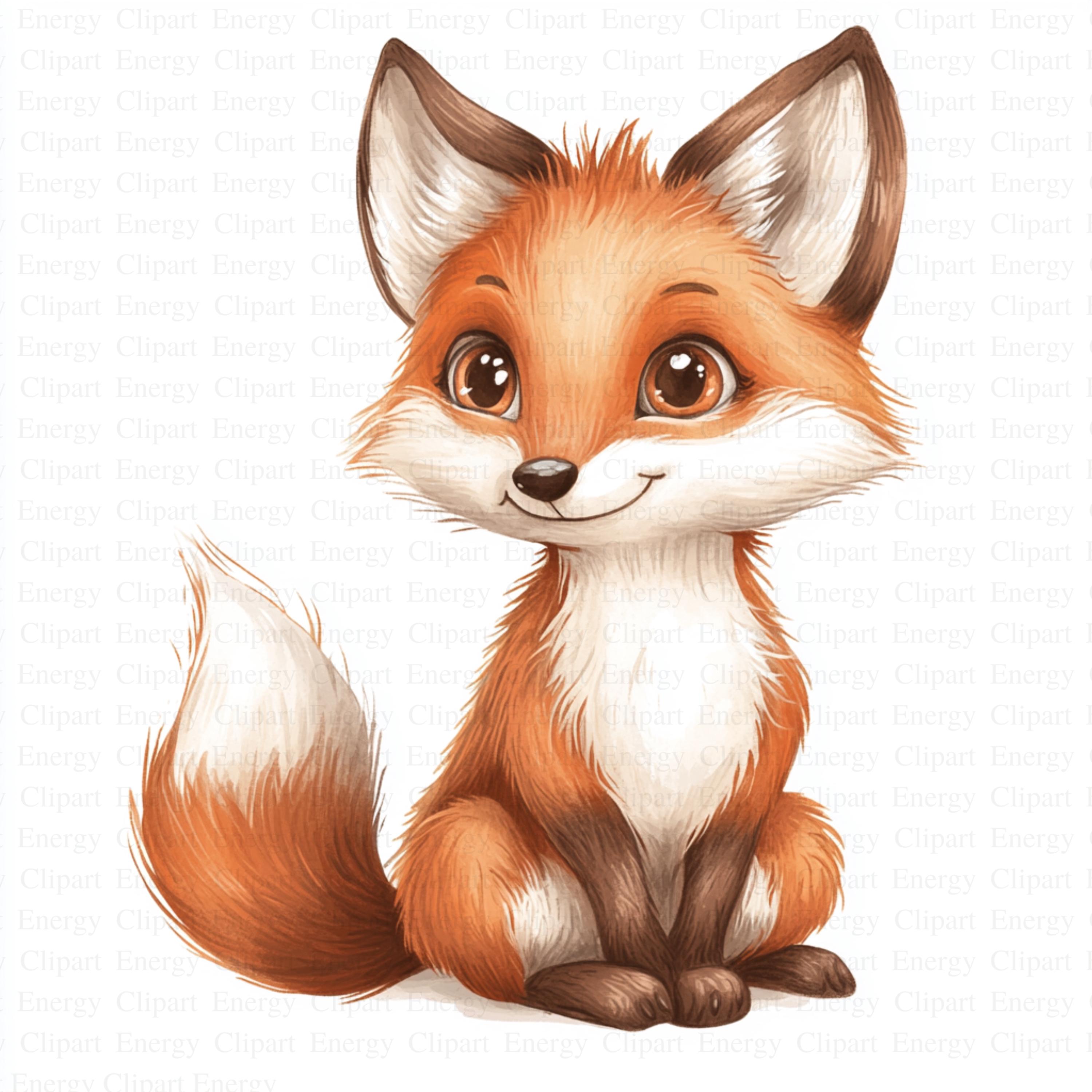 Baby Fox Clipart | 5 High Quality Jpg's | Digital Download | Woodland ...
