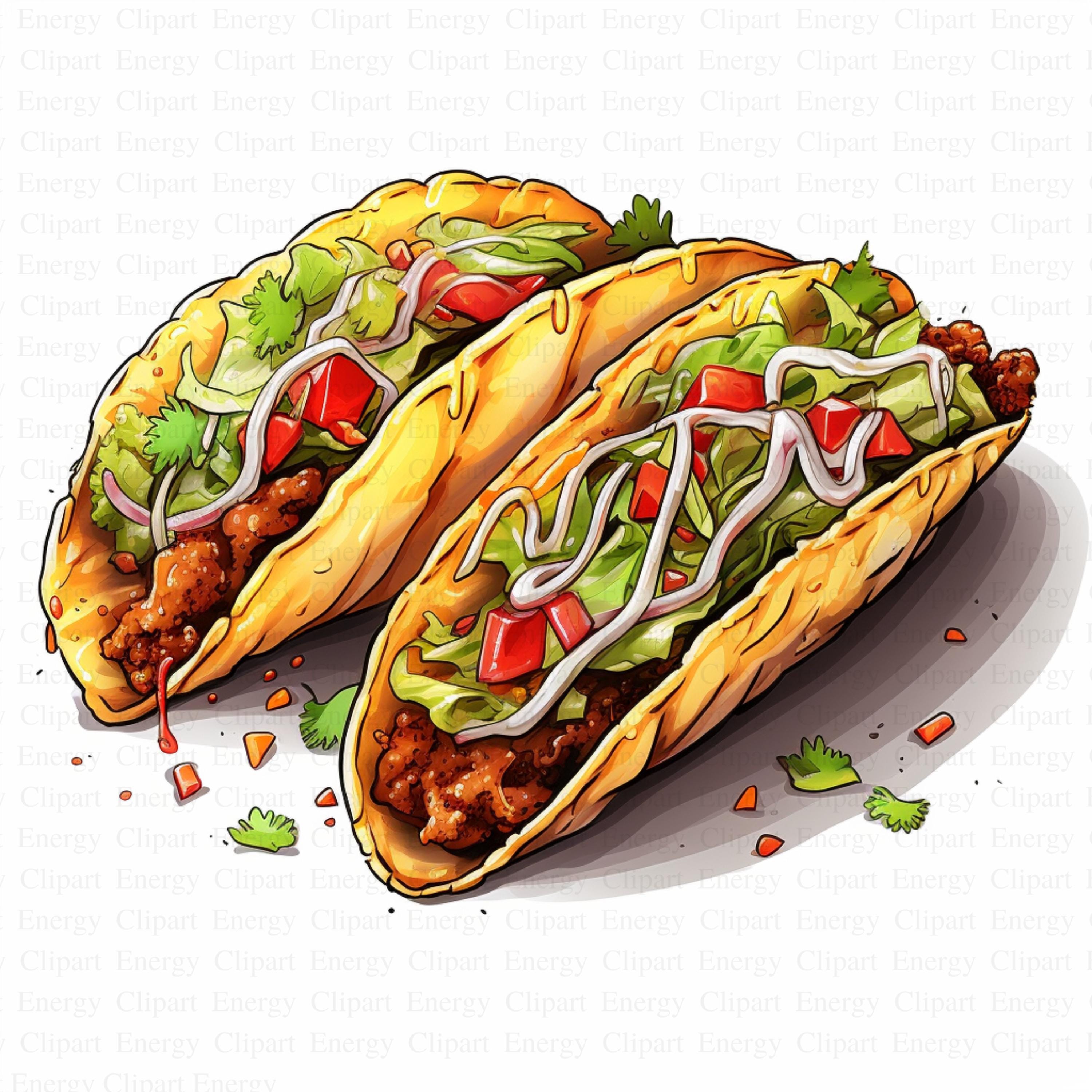 Tacos Clipart | 5 High Quality Jpg's | Digital Download | Tacos ...