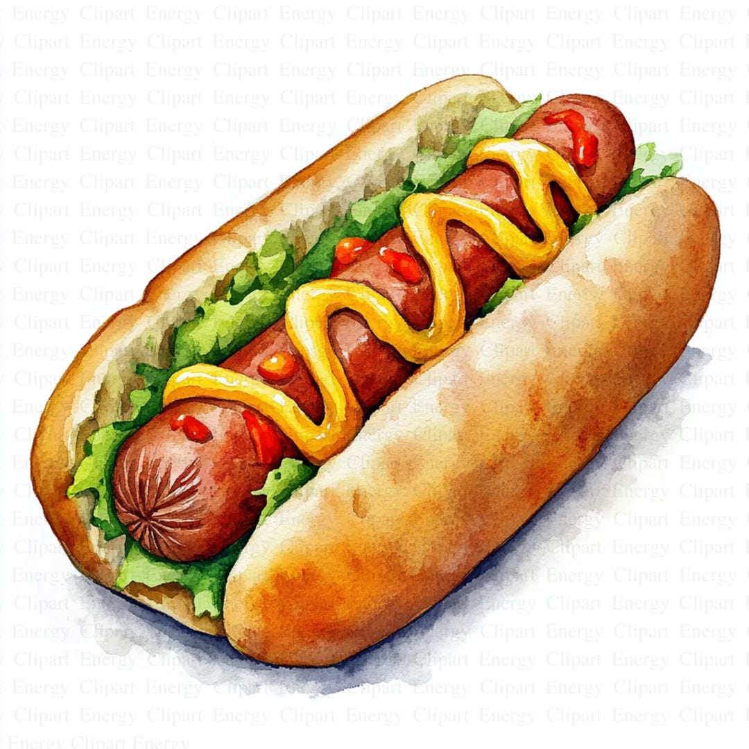 Hot Dog Clipart | 5 High Quality Jpg's | Digital Download | Hot Dog ...