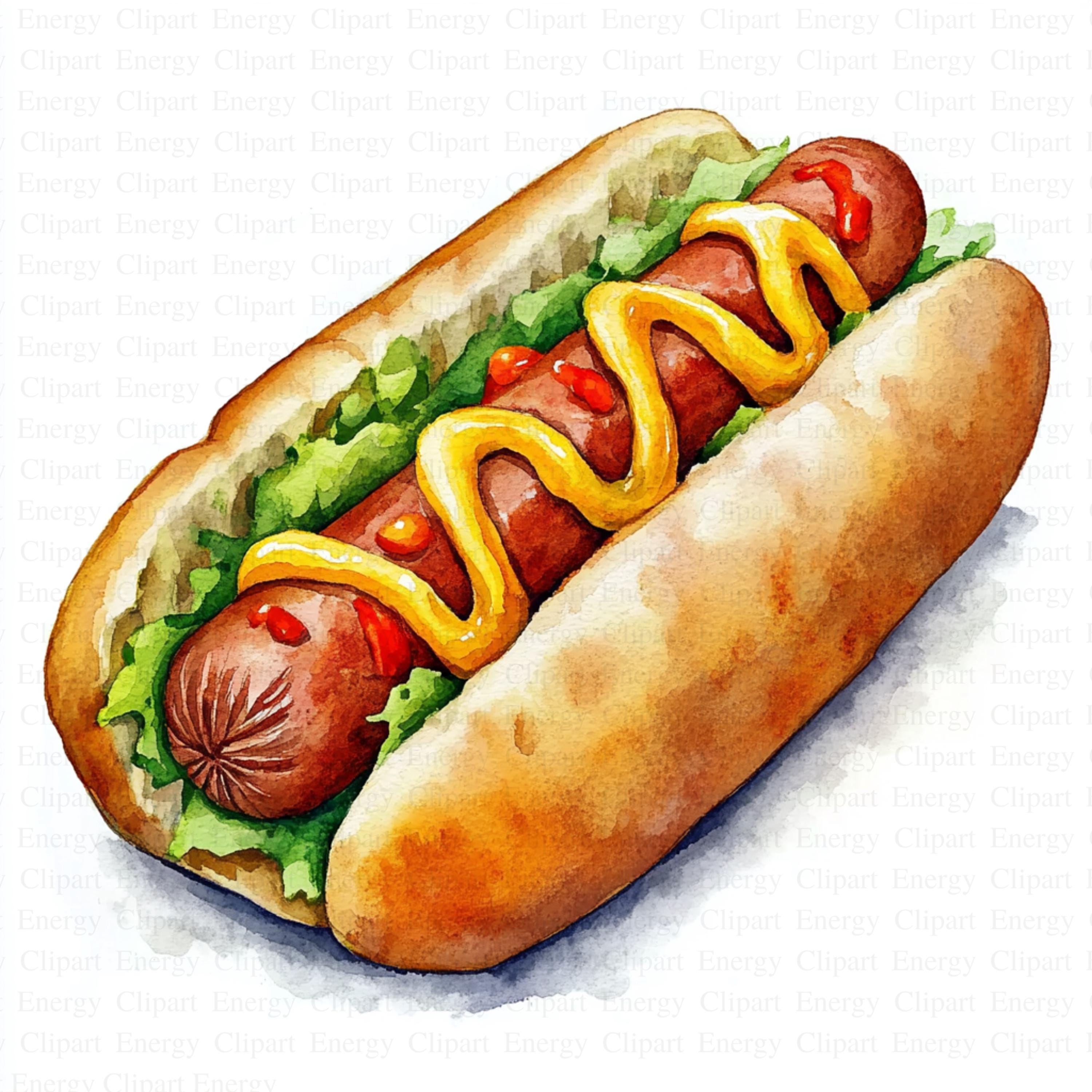 Hot Dog Clipart | 5 High Quality Jpg's | Digital Download | Hot Dog ...