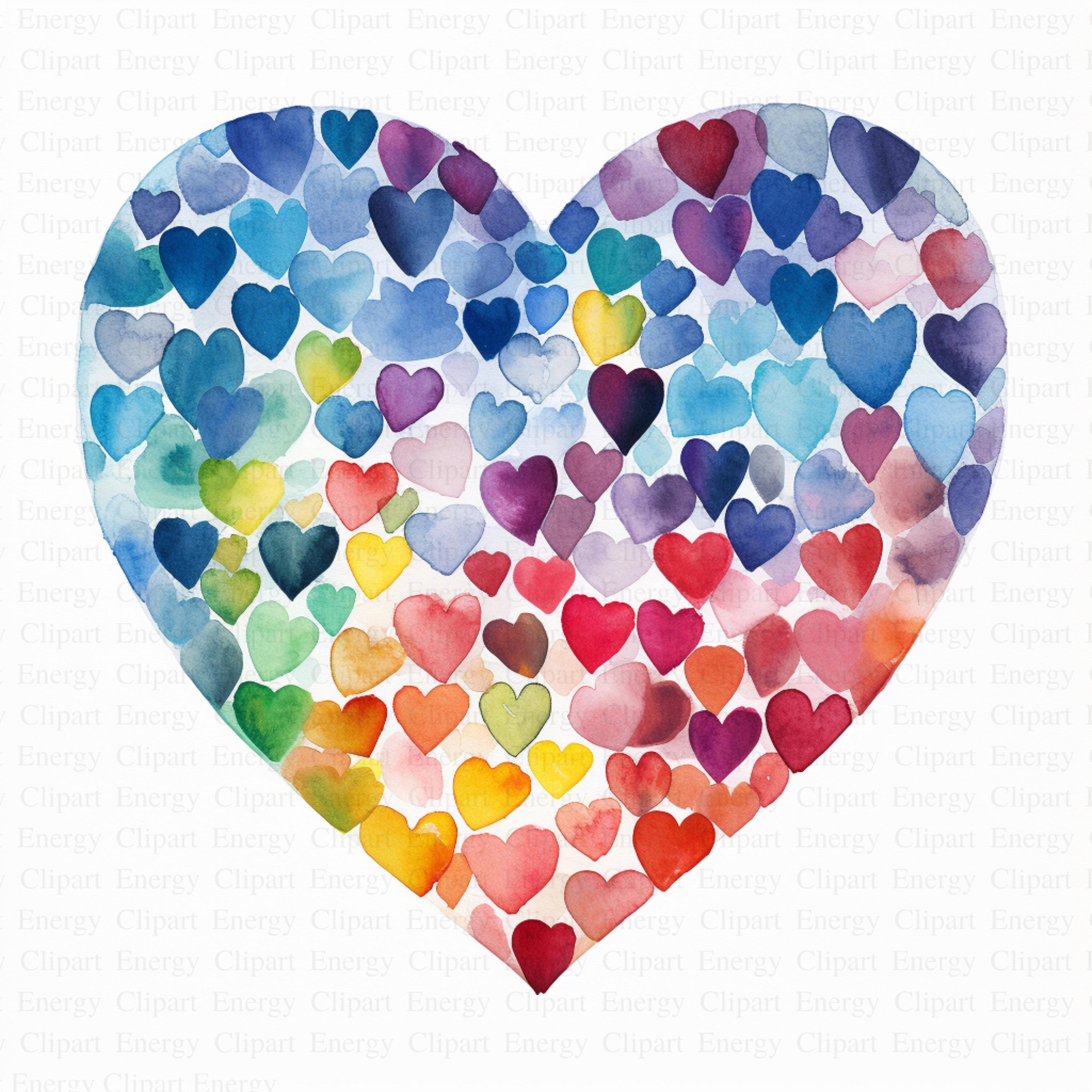 Watercolor Heart Clipart | 5 High Quality Jpg's | Digital Download ...
