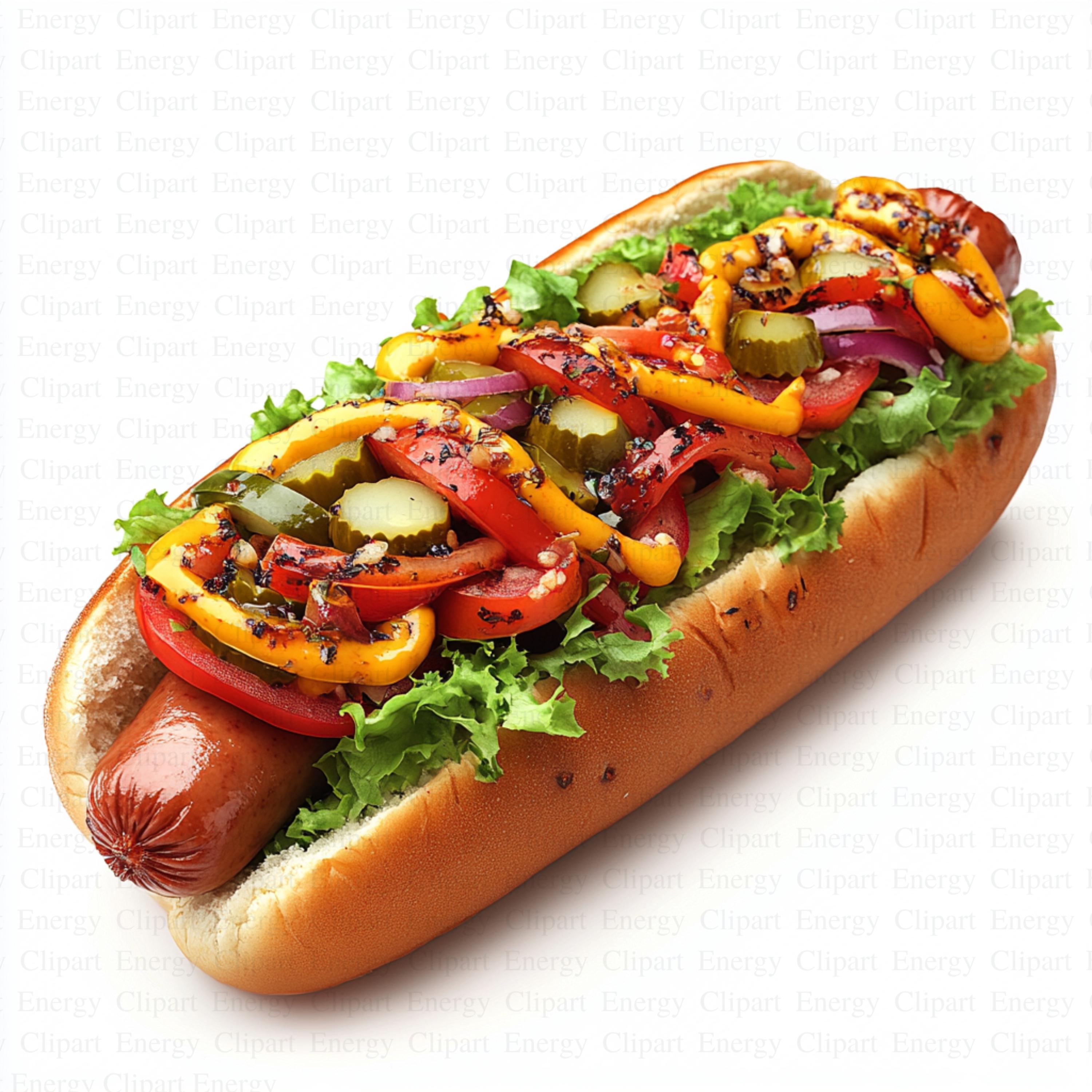 Hot Dog Clipart | 5 High Quality Jpg's | Digital Download | Hot Dog ...