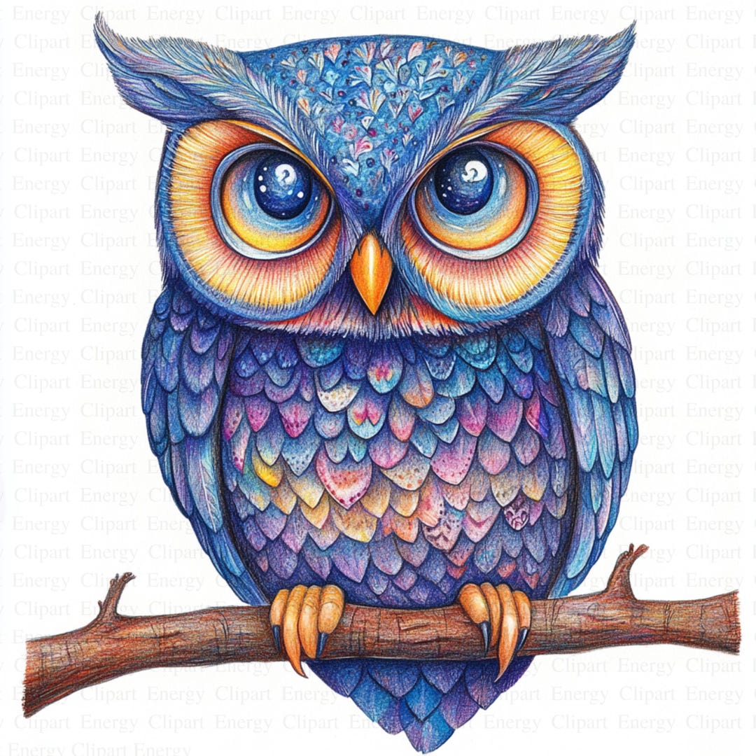 Whimsical Owl Clipart | 5 High Quality Jpg's | Digital Download | Cute ...