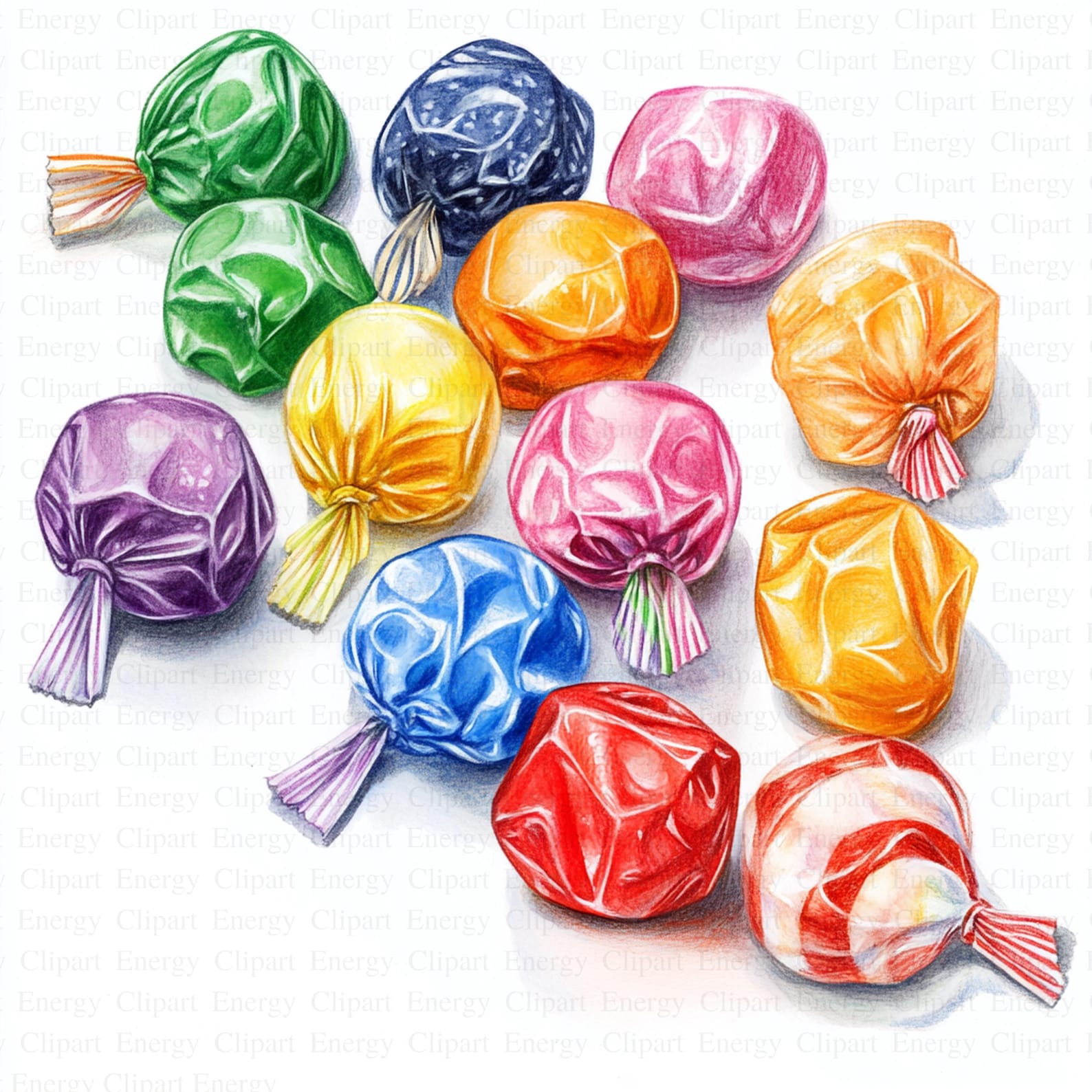 Rainbow Candy Clipart 5 High Quality Jpg's Digital Download Colorful ...